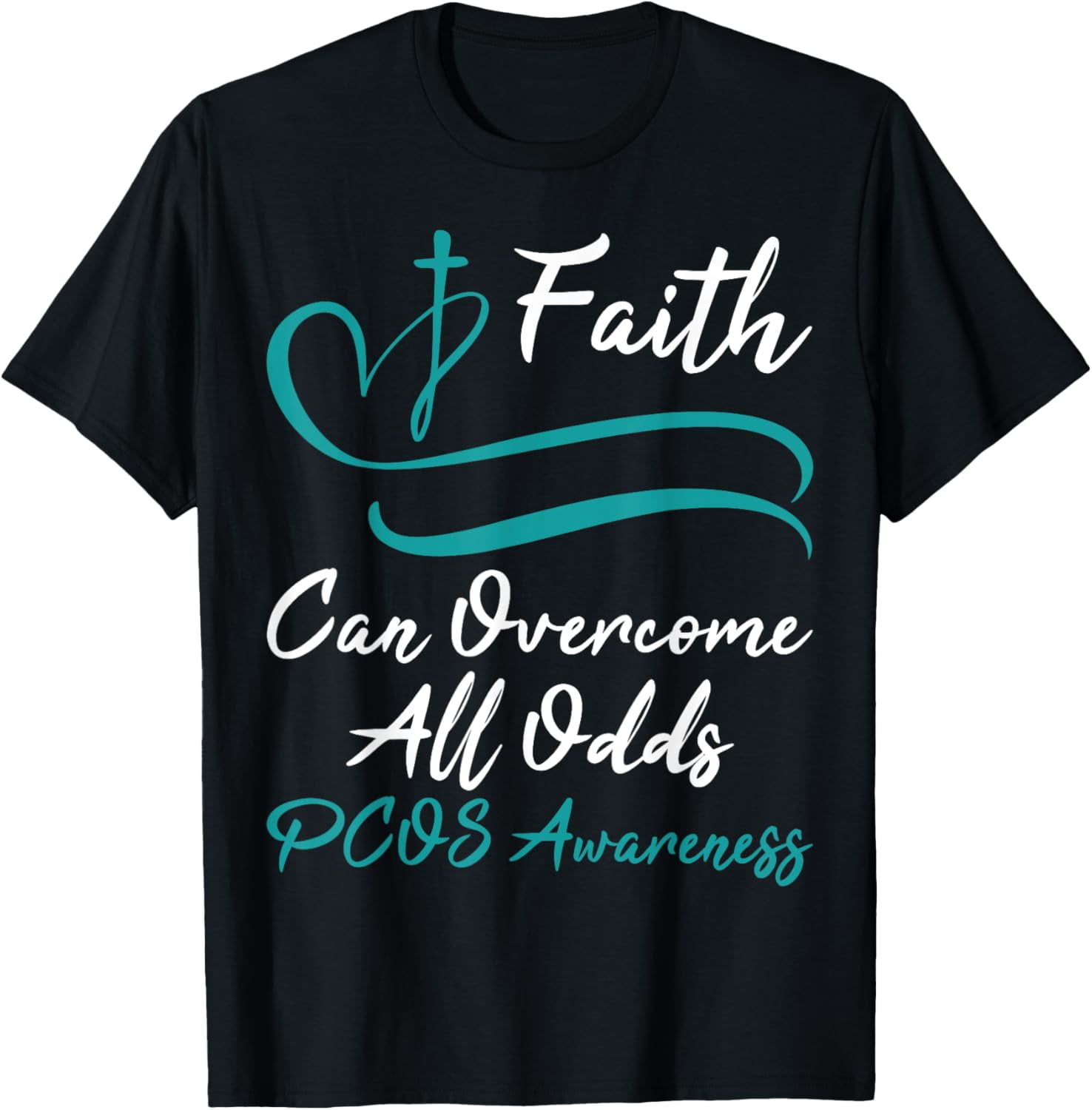 Polycystic Ovary Syndrome PCOS Awareness Christian Cross T-Shirt - Walmart.com