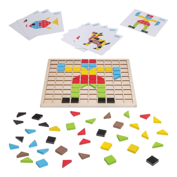 Polydron Wooden Mosaic Set with Grid - Walmart.com