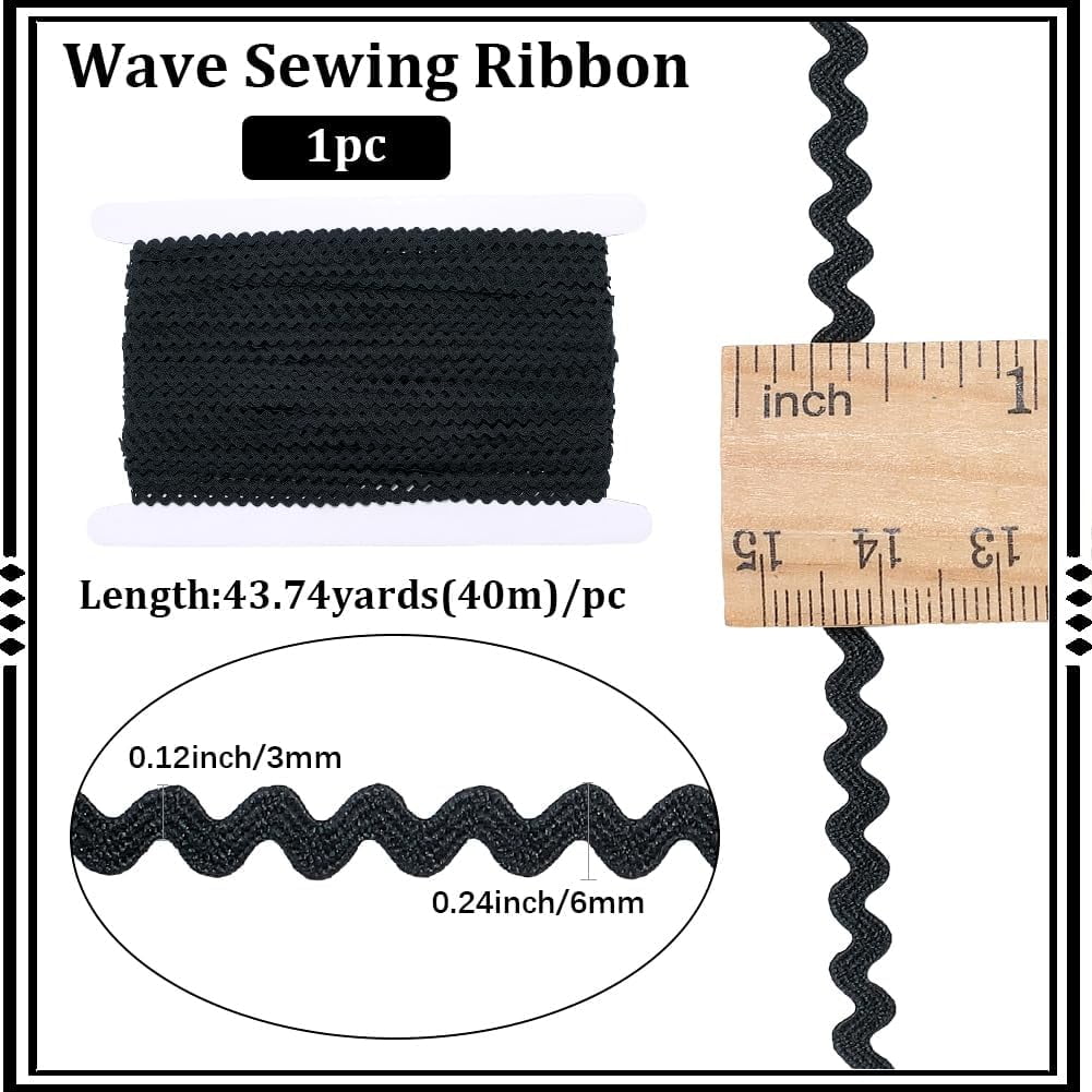 Polyester 44 Yards RIC Rac Rick Rack Trim 1/8 inch Rickrack Lace Wave ...