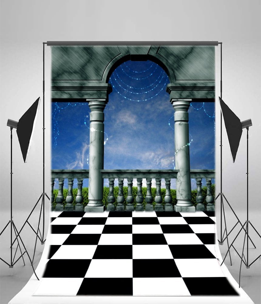 Polyester 5x7ft Backdrop Dreamy Fairy Tale Shining Lights Stone Pillar ...