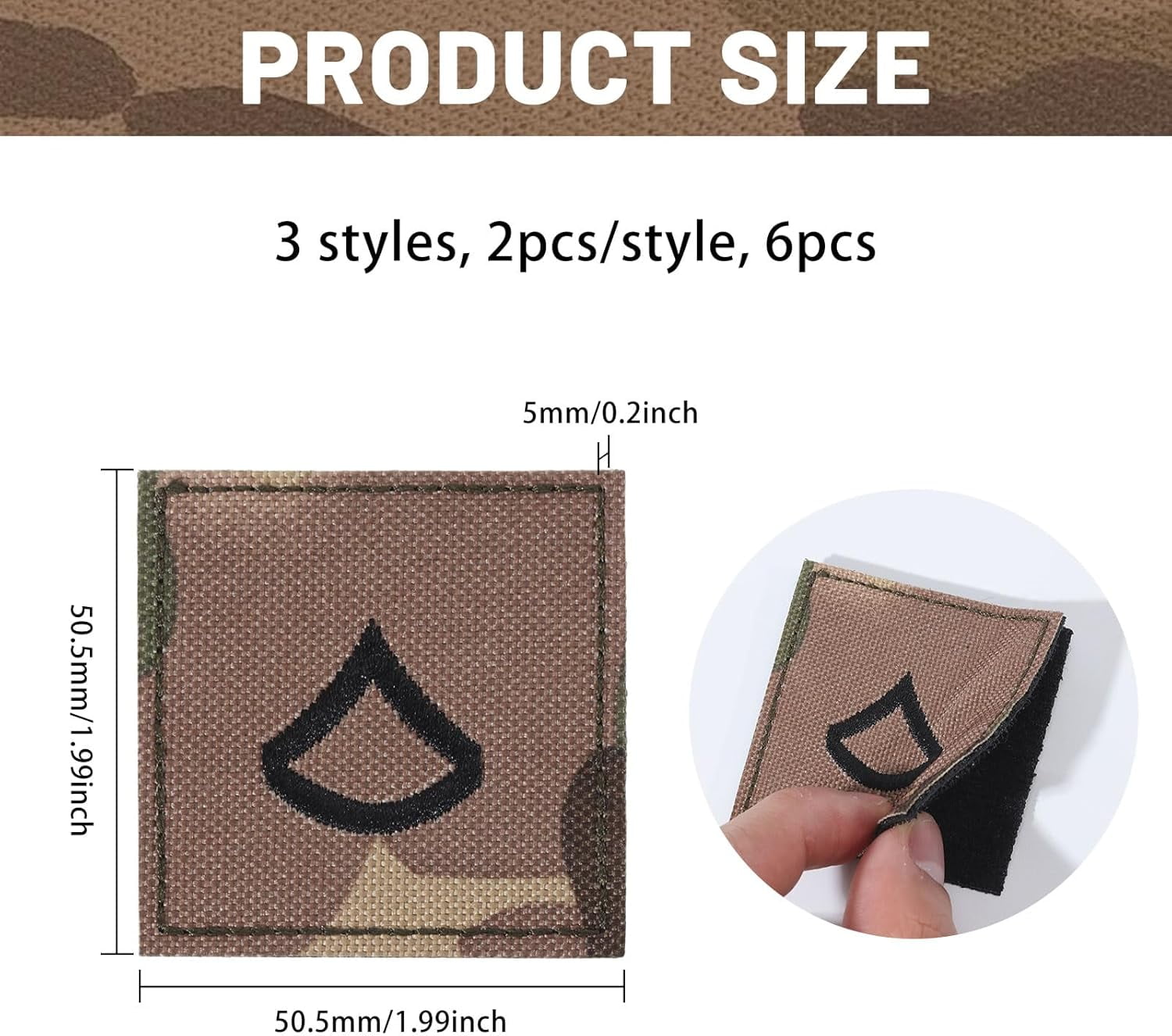 Polyester 6pcs 3 Styles Embroidered Rank Insignia Staff Sergeant Patch ...