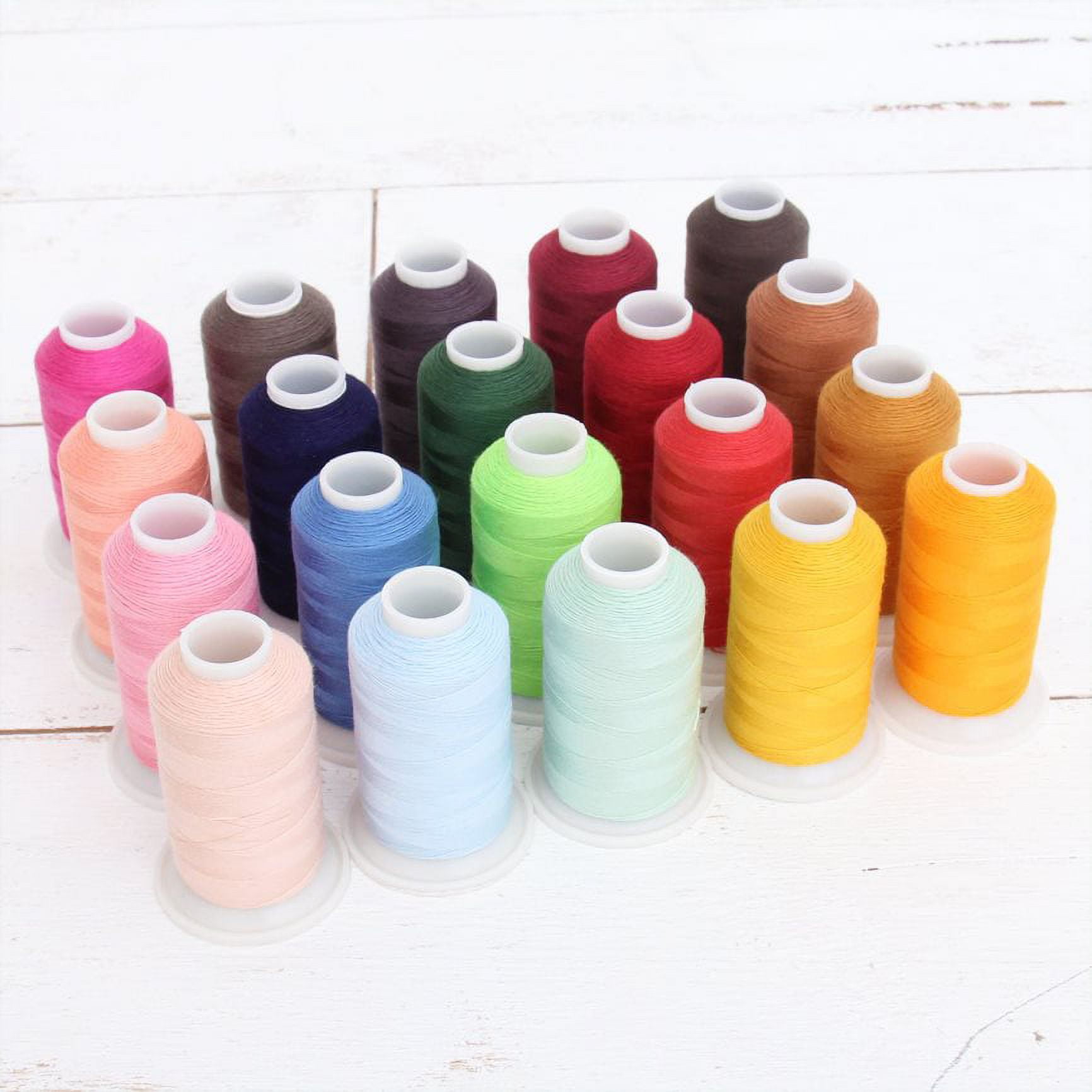 Polyester All-Purpose Sewing Thread 20 Spool Set - 600m Cones - Strong ...