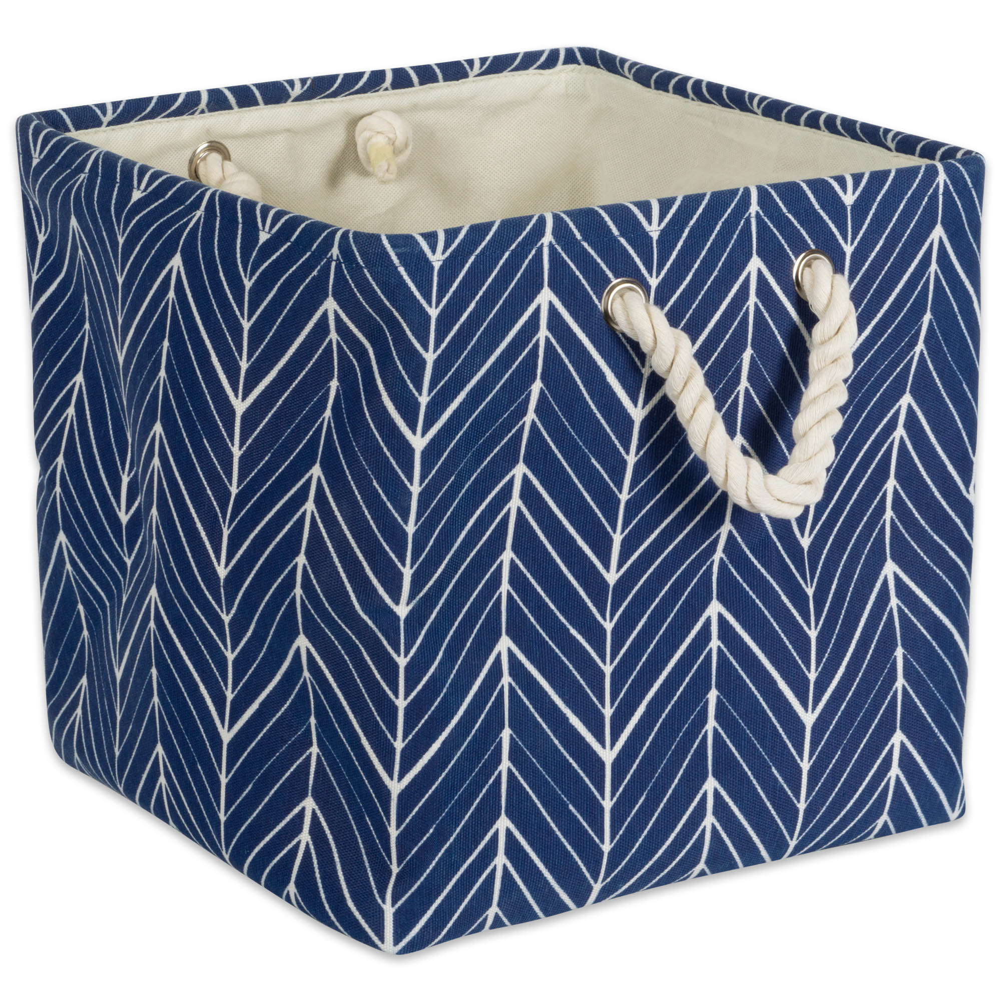 Polyester Bin Herringbone Nautical Blue Square 13x13x13 - Walmart.com