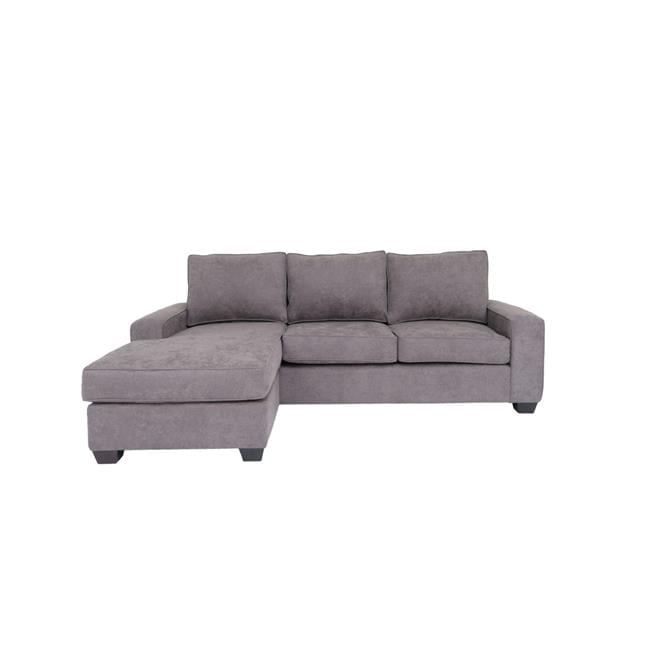 Polyester Blend Stationary L Shaped Corner Sectional, Gray - 2 Piece ...
