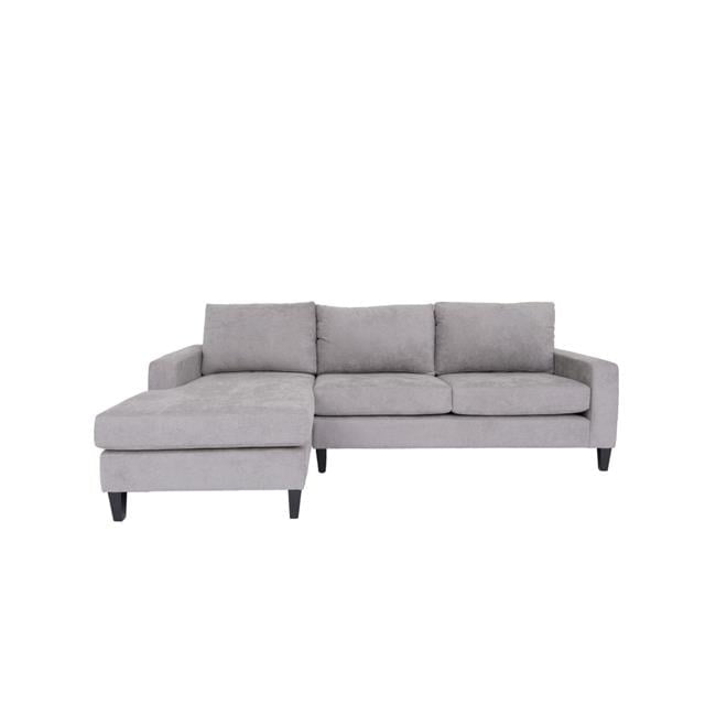 Polyester Blend Stationary L Shaped Corner Sectional, Gray - 2 Piece ...