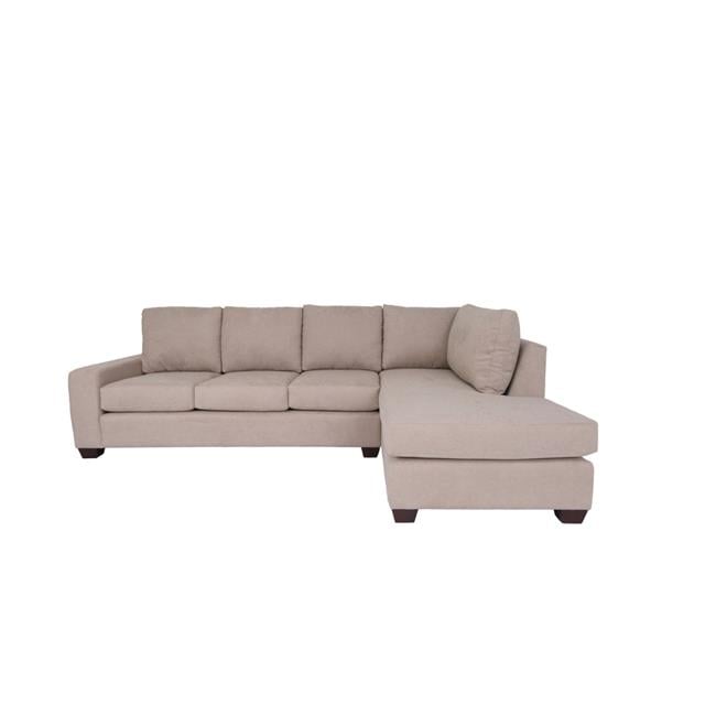 Polyester Blend Stationary L Shaped Two Piece Corner Sectional, Tan ...