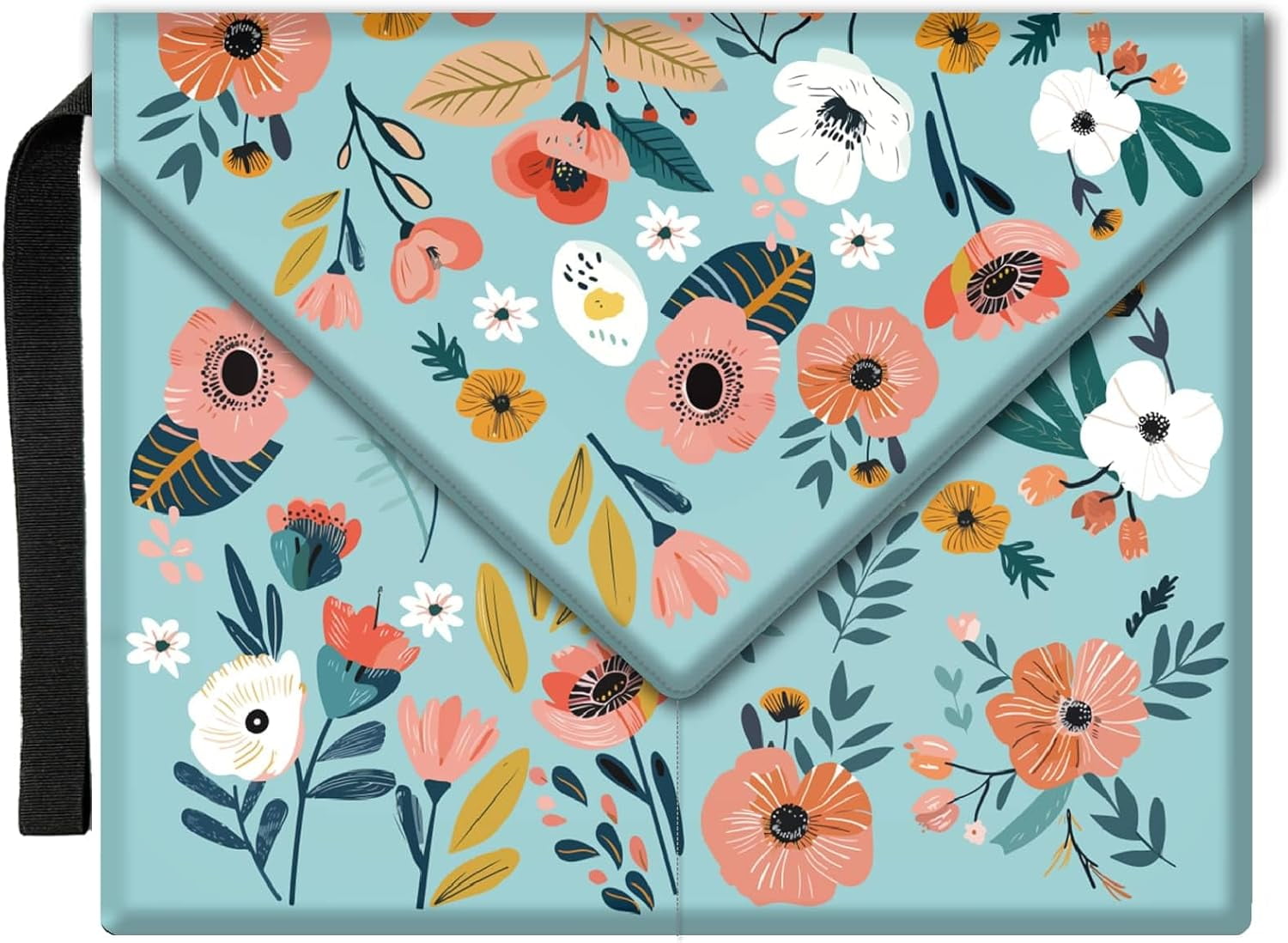 Polyester Book Cover Notebook Wraps with Hook and Loop Rectangle Flower ...