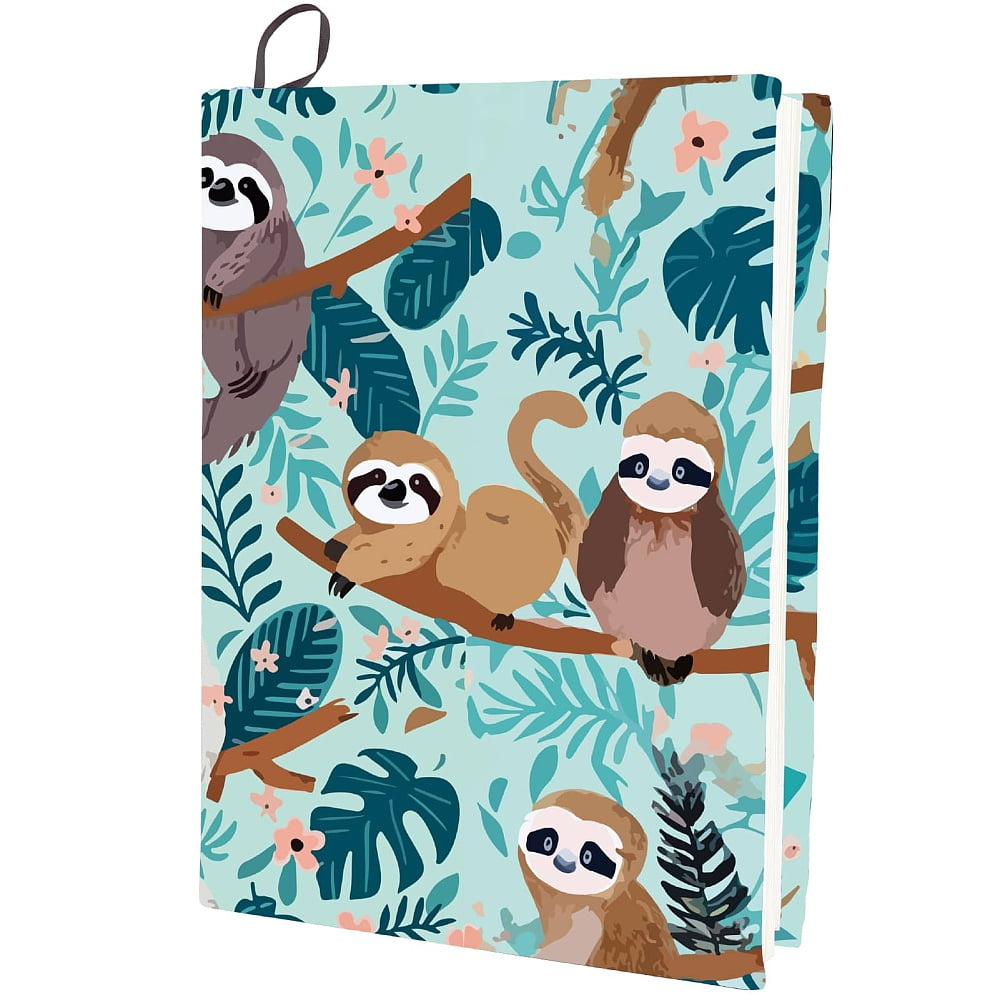 Polyester Book Covers Elastic Notebook Wraps Rectangle Sloth 400x250mm ...