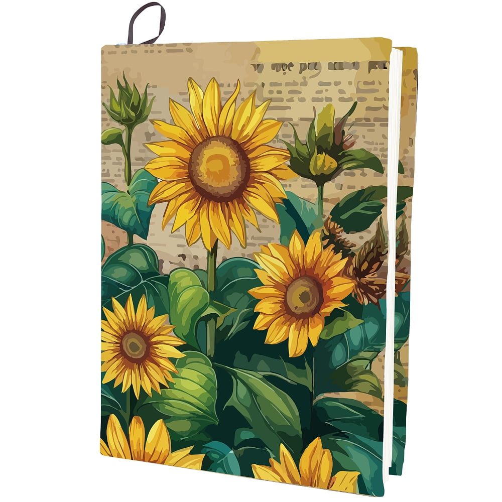 Polyester Book Covers Sunflower Elastic Notebook Wraps Rectangle ...