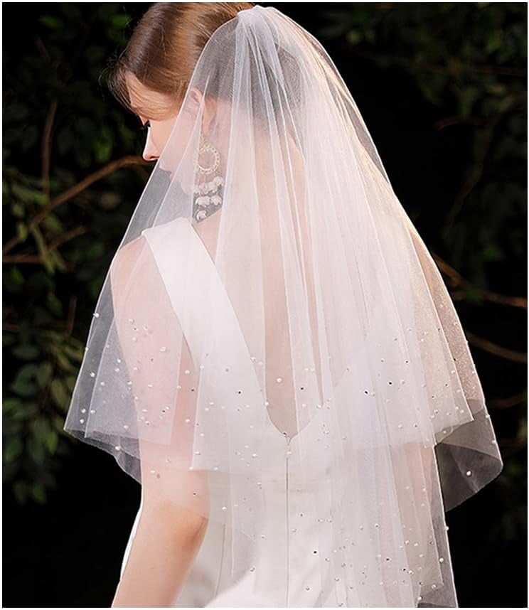 Polyester Bridal Mesh Veil Bridesmaid Favors Tulle Short Wedding Head ...