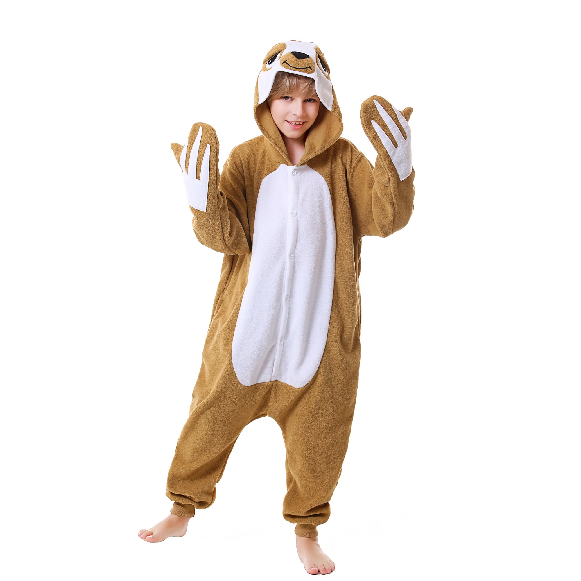 Polyester CANASOUR Brown Sloth Onesie Kids Festival Animal Pajamas Cute ...
