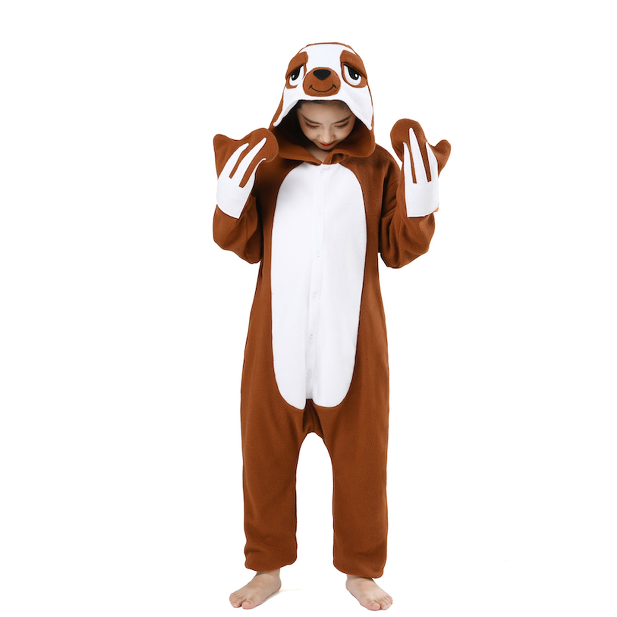 Polyester CANASOUR Coffee Sloth Onesie Kids Festival Animal Pajamas ...