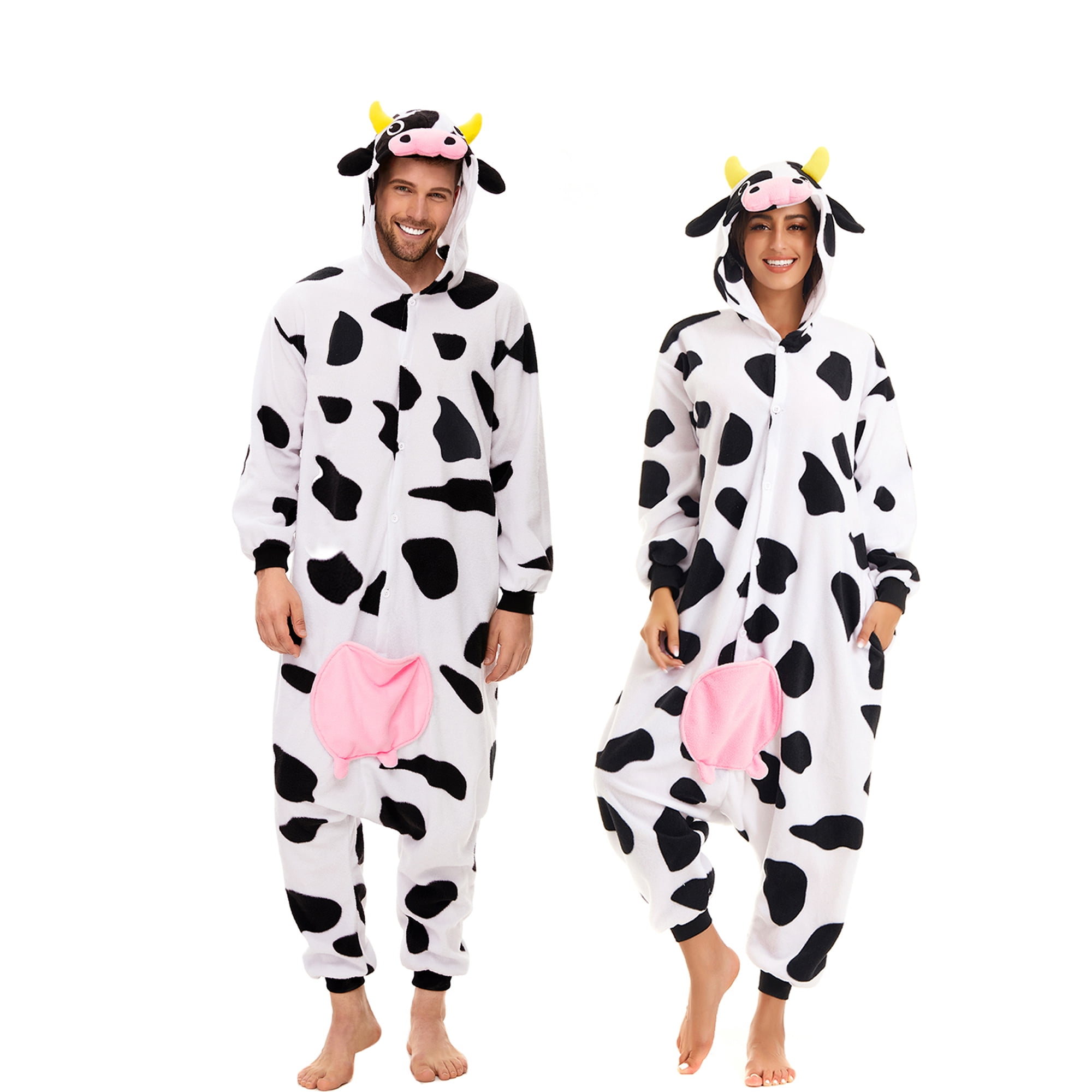 Polyester CANASOUR Cow Onesie Adult Cute Animal Pajamas Cosplay ...