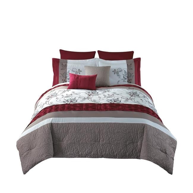 Polyester Comforter Set with Floral Print, Multi Color - King Size - 8 ...
