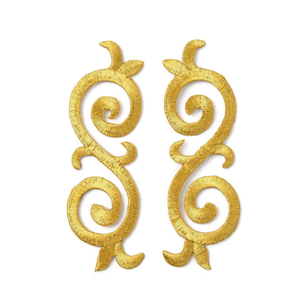 Polyester Computerized Embroidery Sew on Patches Ethnic Style Metallic ...