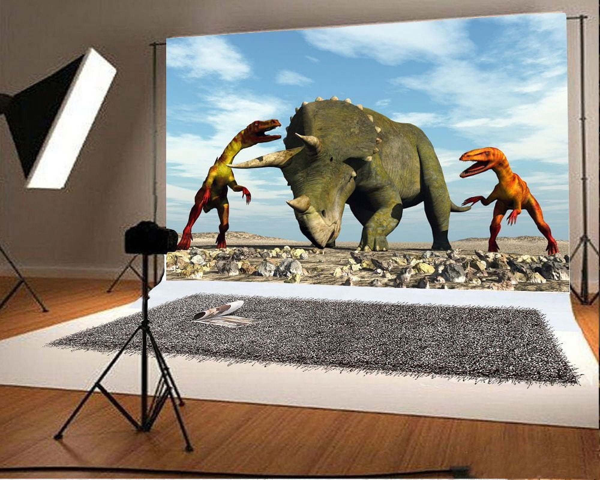 Polyester Dinosaur Backdrop 7x5ft Triceratops Dinosaur World Mother ...