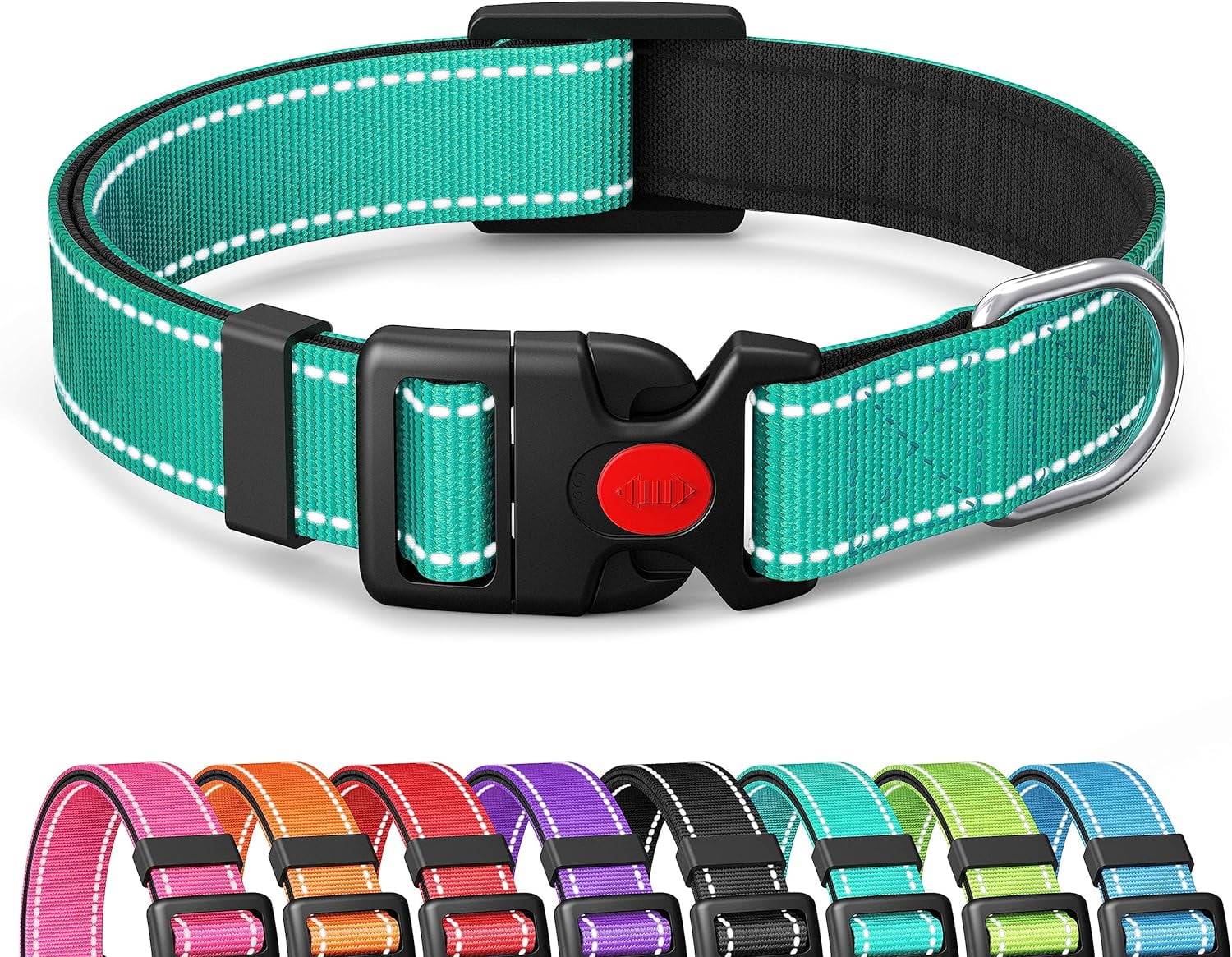 Polyester Dog Collars for Medium Dogs Female Male,Durable Comfortable Padded Basic Dog Collars ...