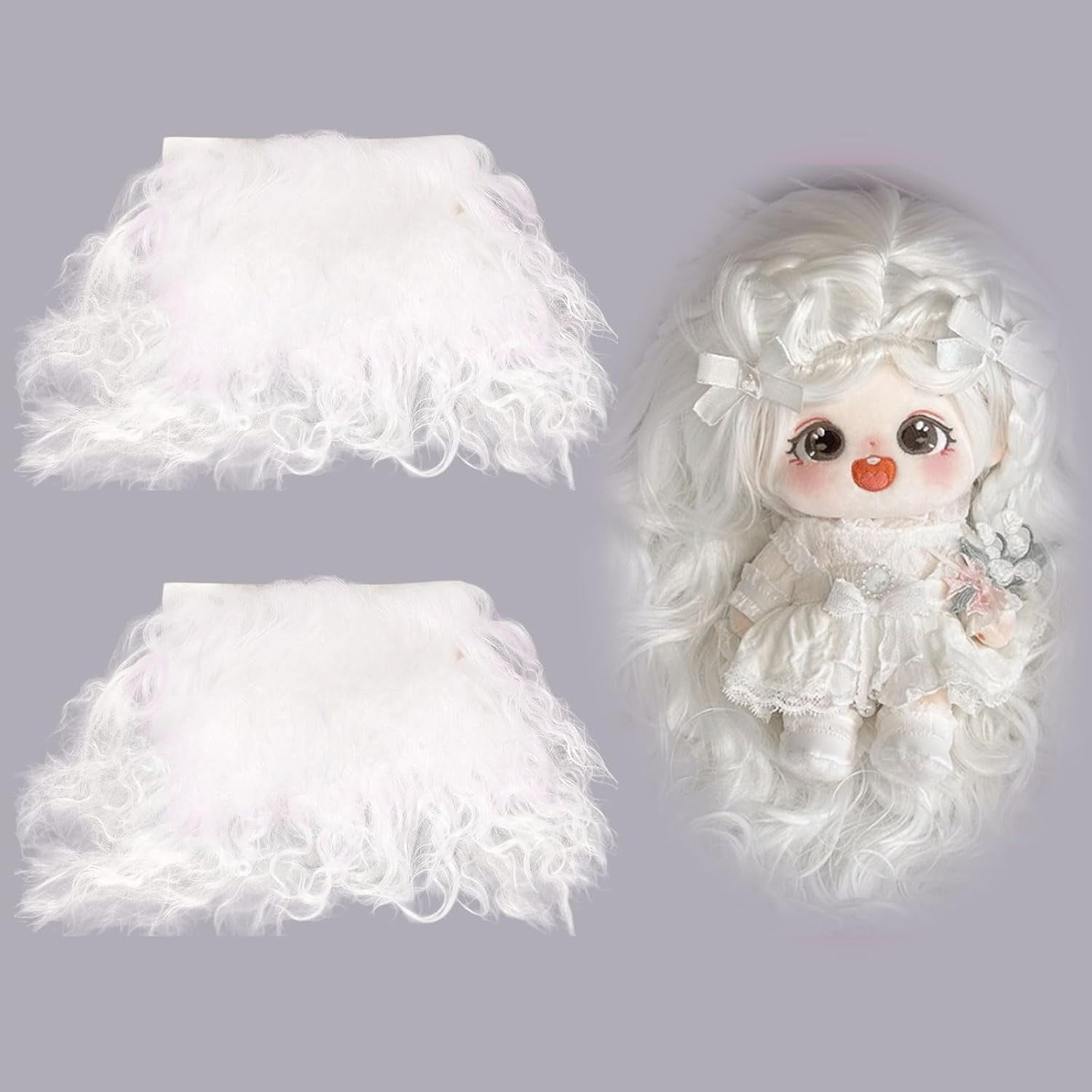 Polyester Doll Hair DIY Doll Making Supplies Snow 120~150x185~220x1mm ...