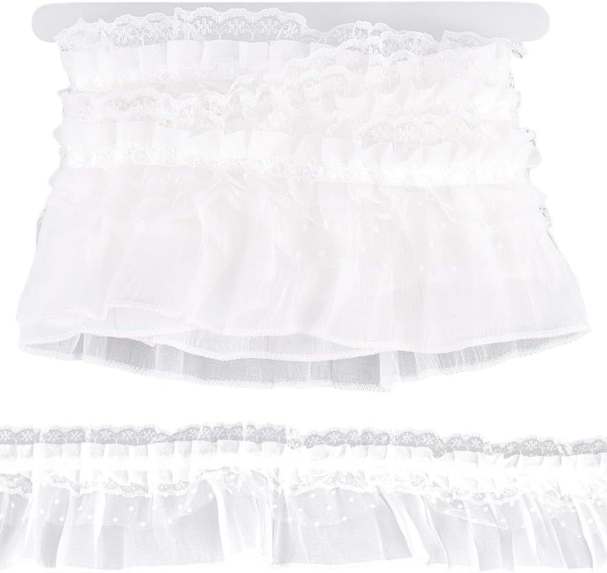 Polyester Double Layer Ribbon Wrinkle Lace Trim Clothes Accessories ...