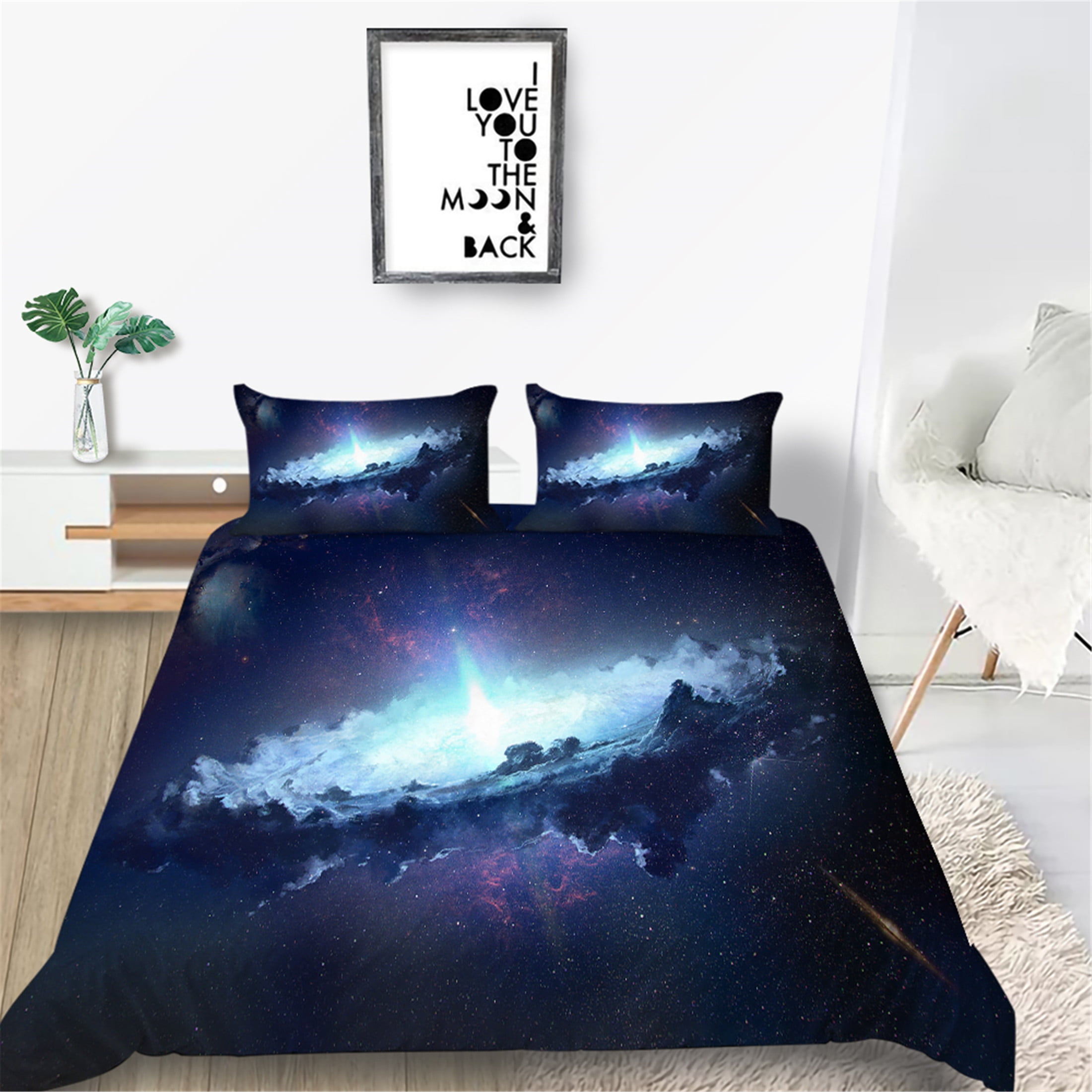 Polyester Duvet Cover Set Highend Bedclothes Starry Sky Printed Home ...