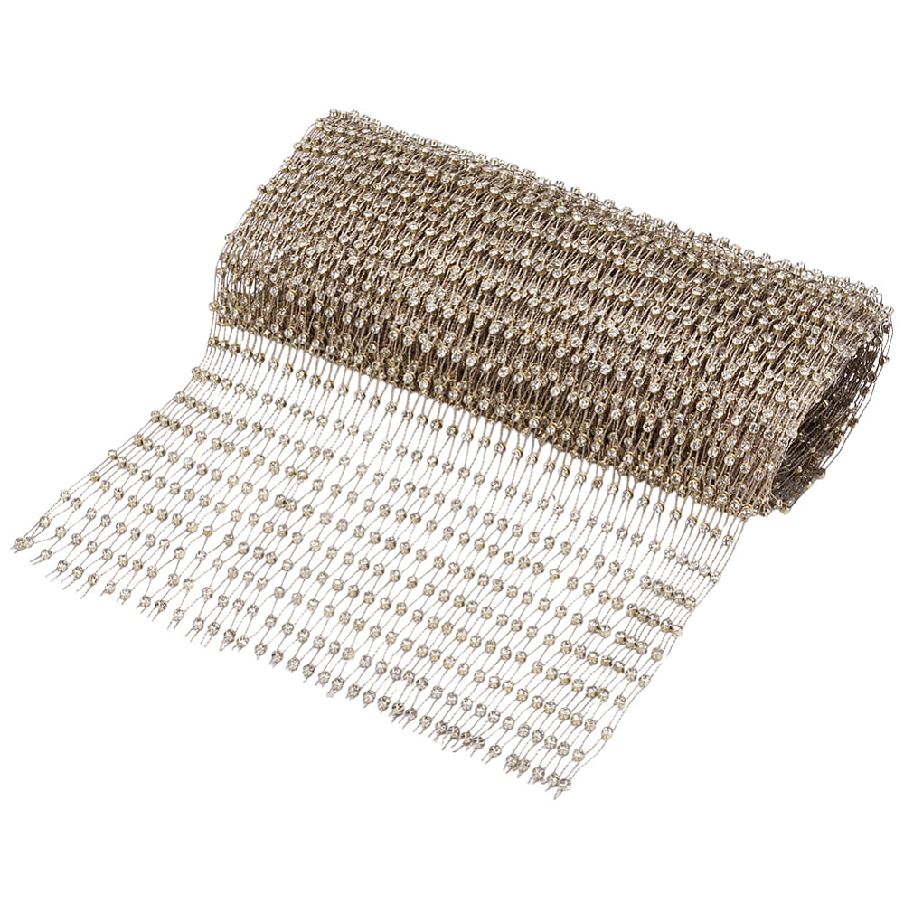 Polyester Elastic Rhinestone Fishnet Fabric Shiny Mesh Fabric for ...