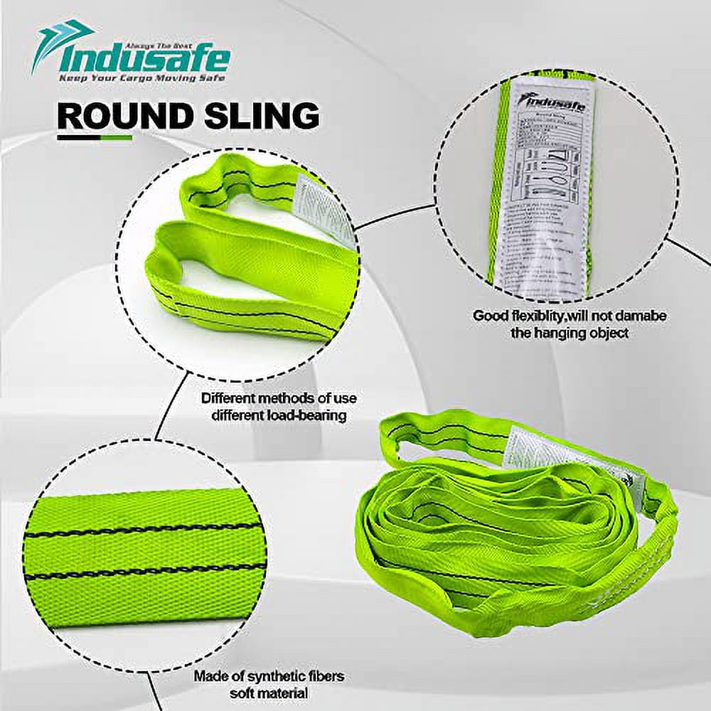 Polyester Endless Round Sling Hoist Straps for Rigging Towing and ...