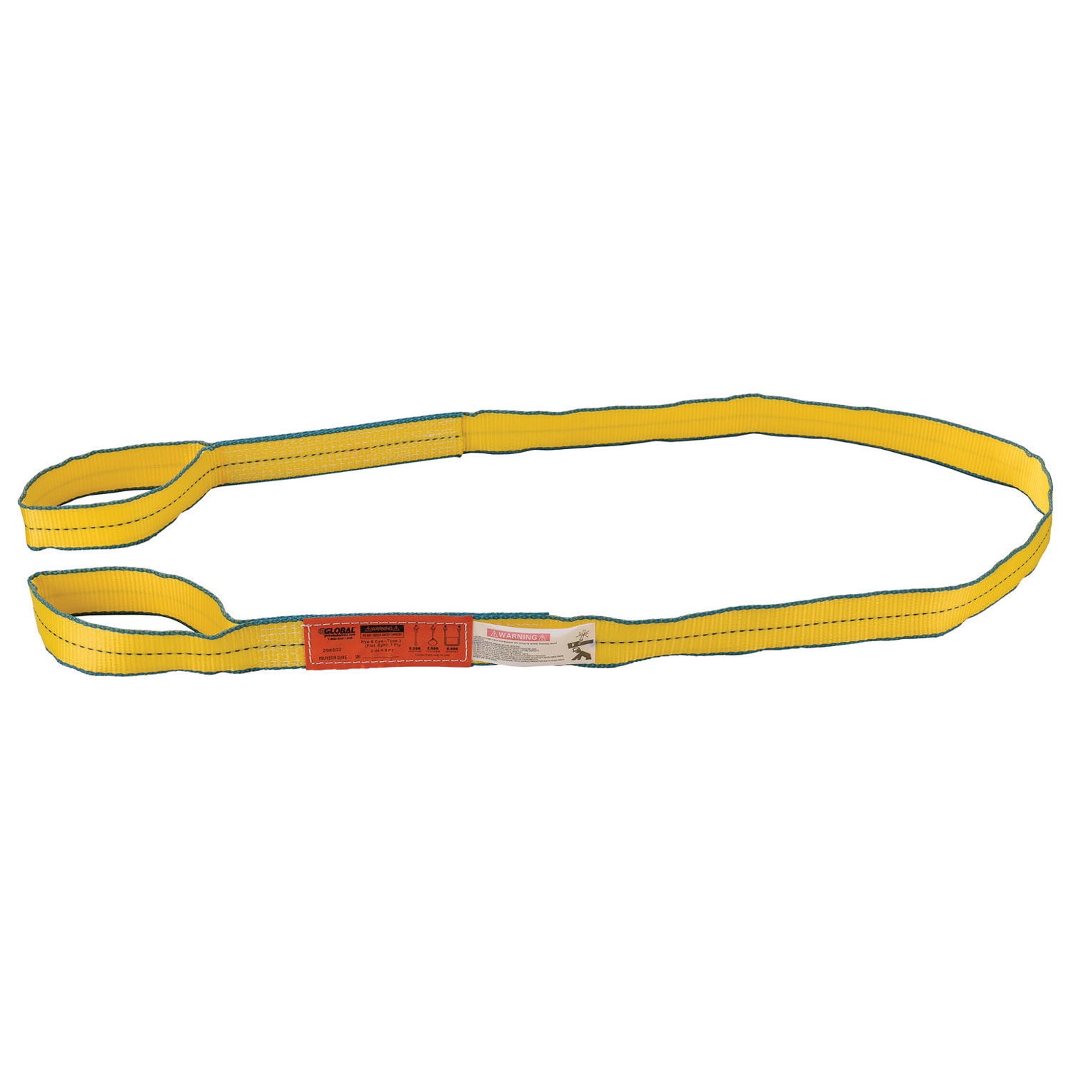 Global Industrial 298502 8 ft. Poly Web Sling HD Eye & Eye with Durable ...