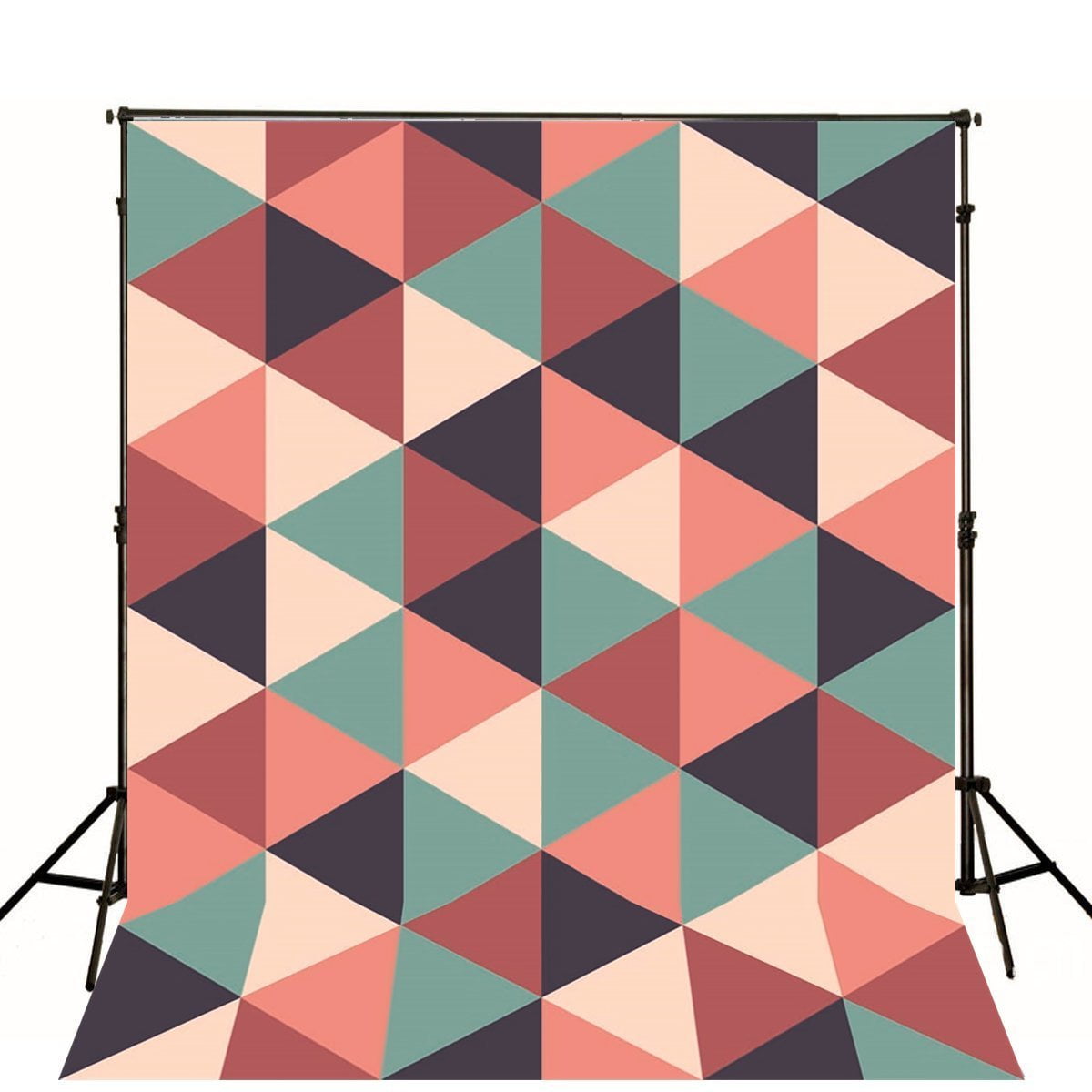 Polyester Fabric 5x7ft Red Green Black Triangle Cute Photography ...
