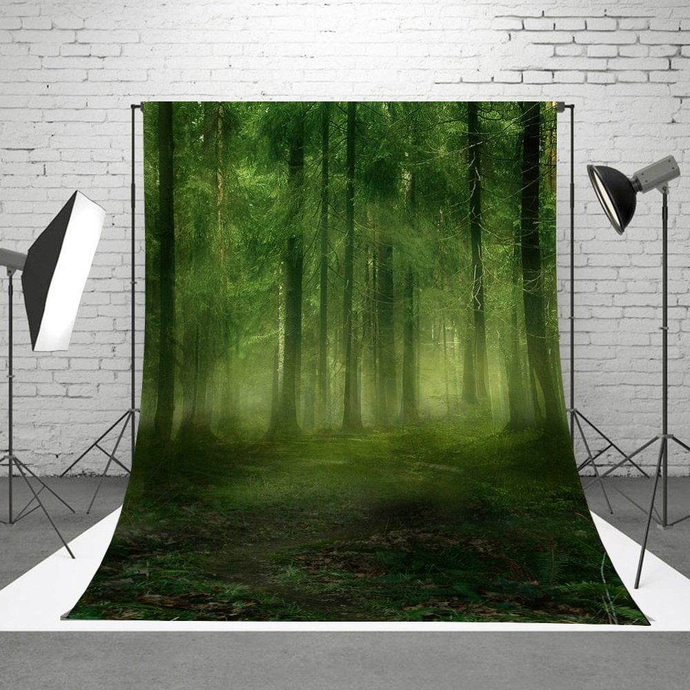 Polyester Fabric 7x5ft 3D Green Forest Backdrop Virgin Forest ...