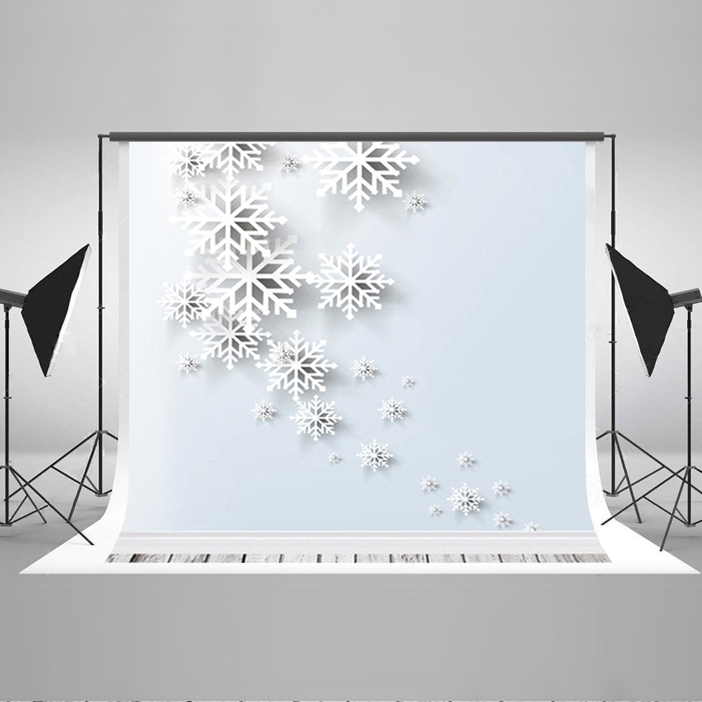 Polyester Fabric 7x5ft Backdrops Photography Winter Snowflake Backdrop ...