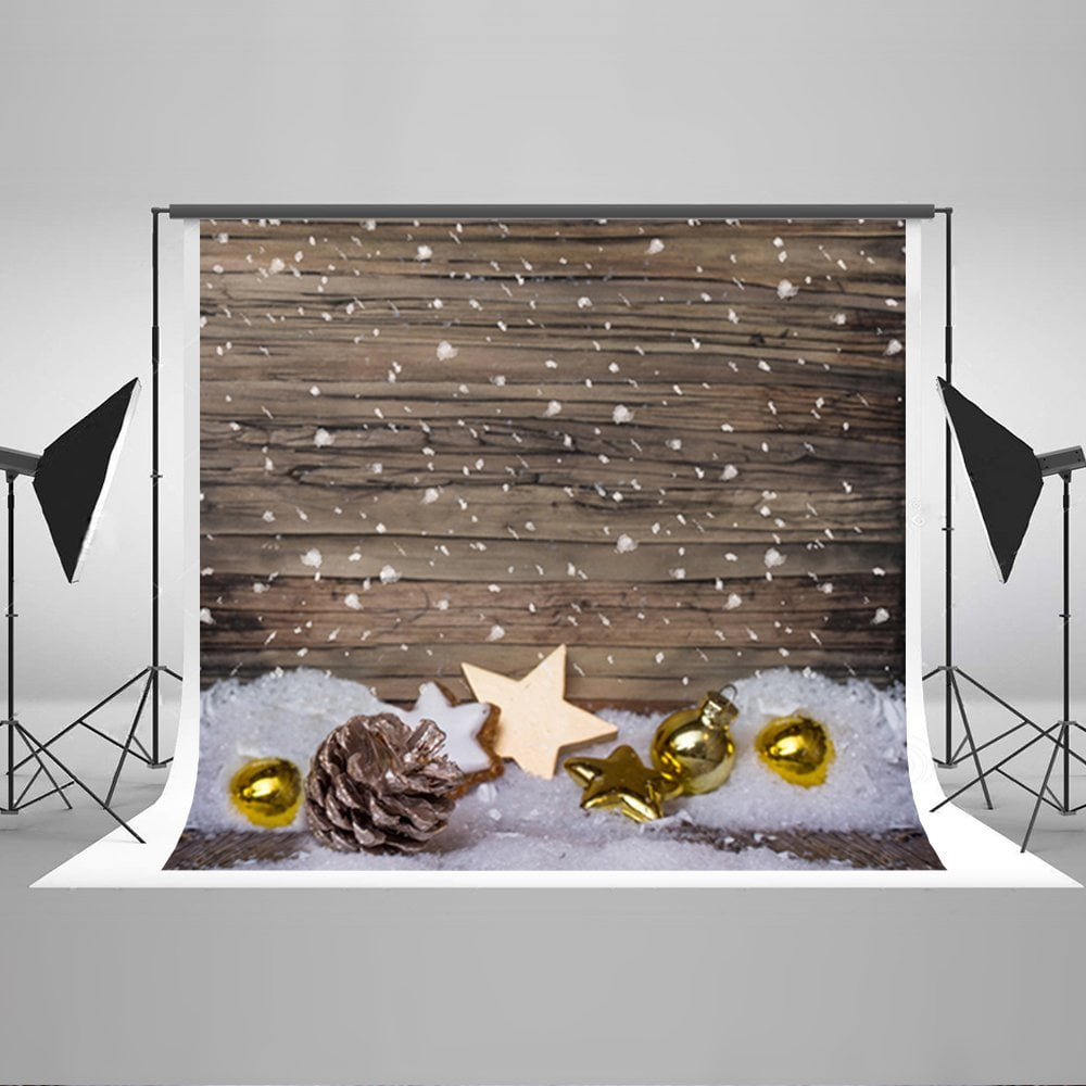 Polyester Fabric 7x5ft Backdrops Photography Winter Wooden Wall ...