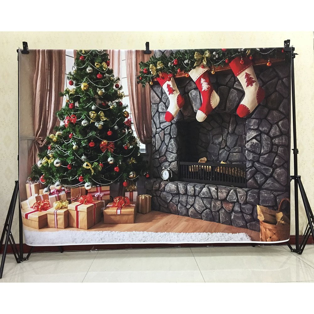 Polyester Fabric 7x5ft Christmas Photography Backdrops Gift Box Red ...
