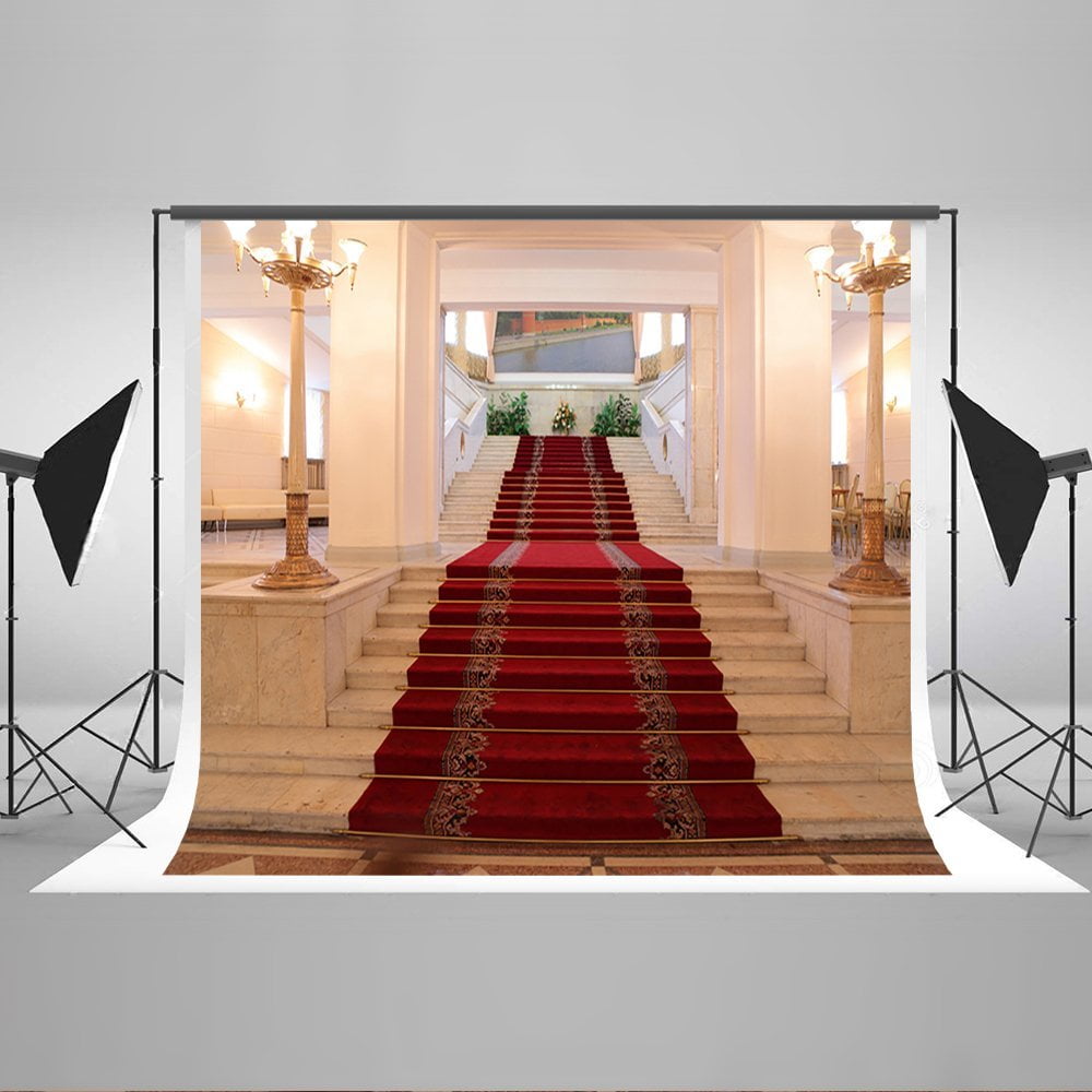Polyester Fabric 7x5ft Indoor Red Carpet Photography Backdrop Wedding ...