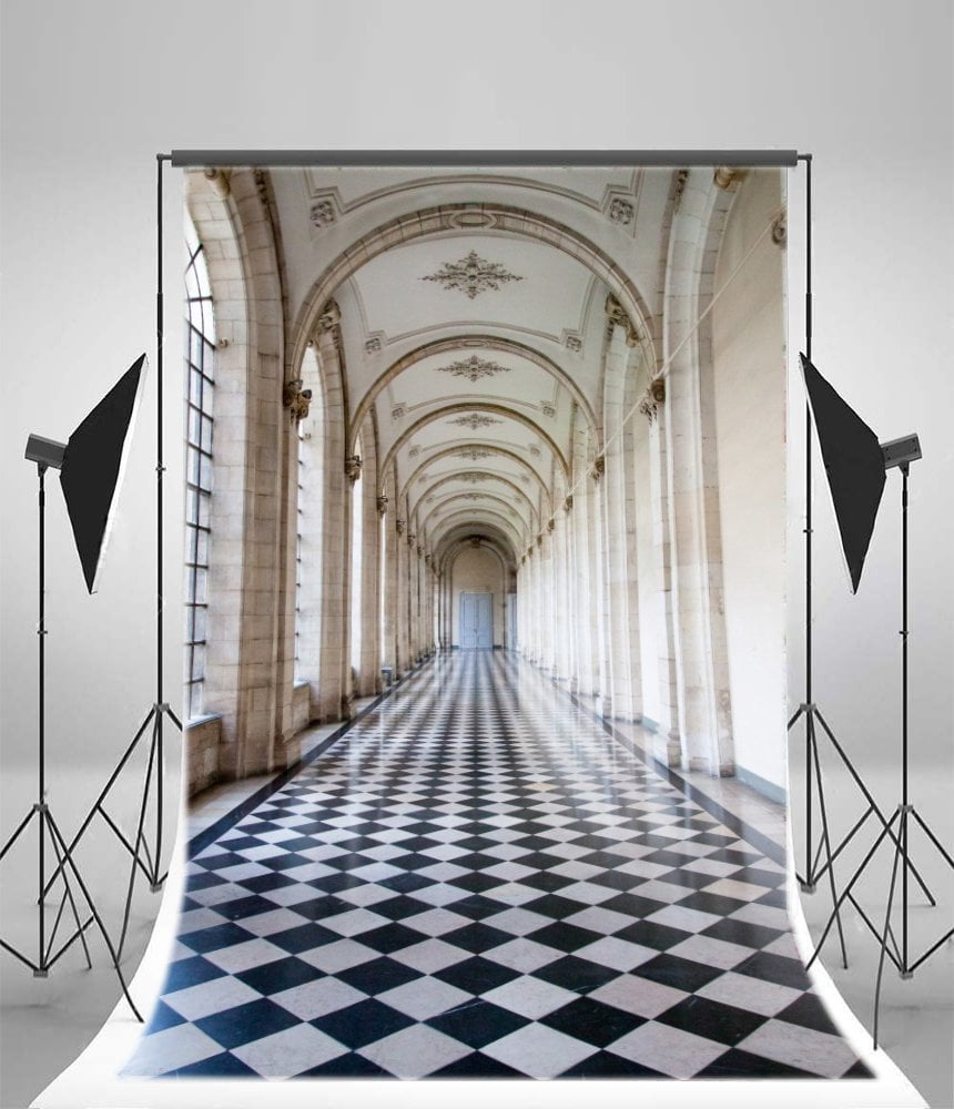 Polyester Fabric Corridor Backdrop 5x7ft Photography Backdrop Marble ...