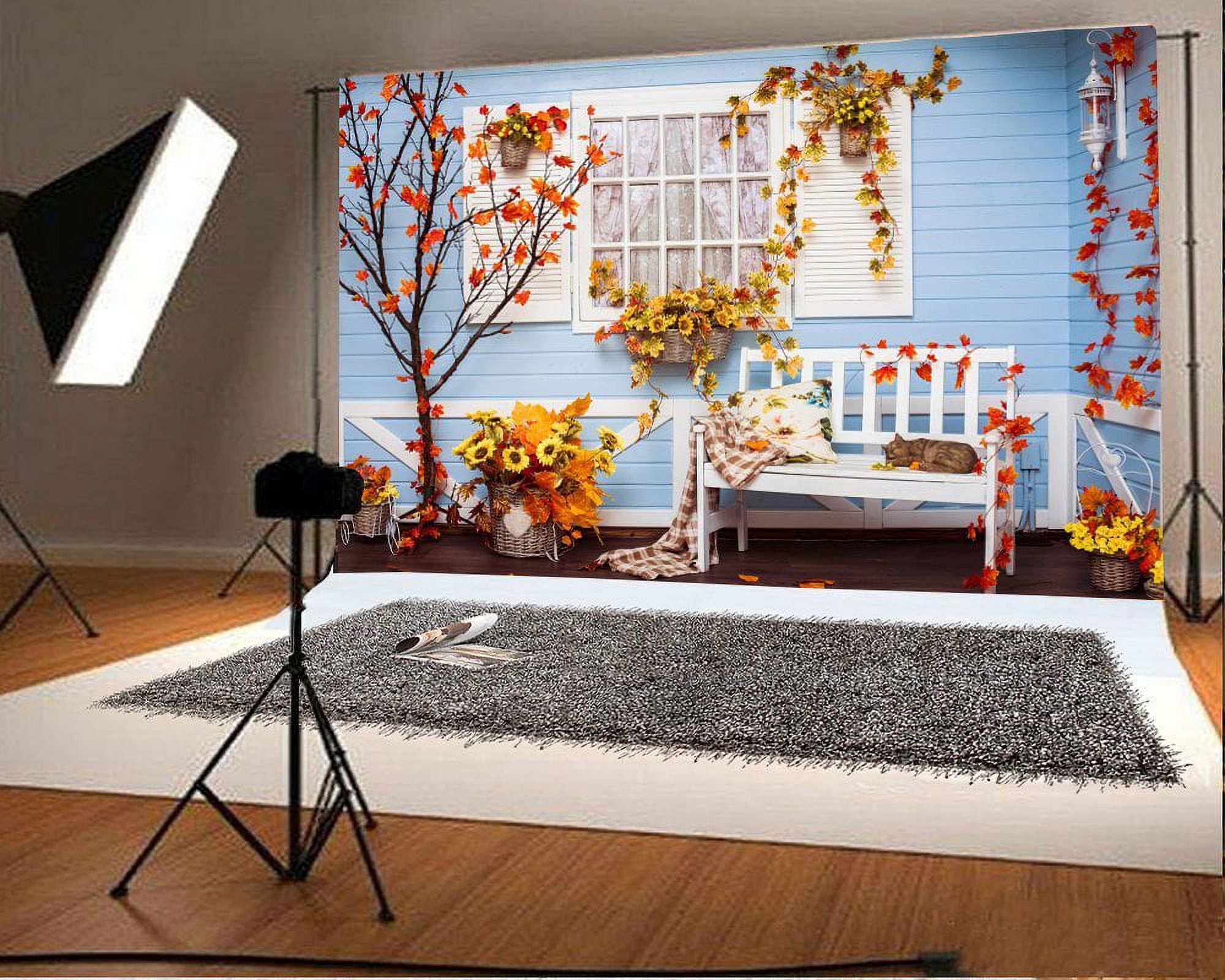 Polyester Fabric Courtyard Backdrop 7x5ft Photography Backdrop Flowers ...
