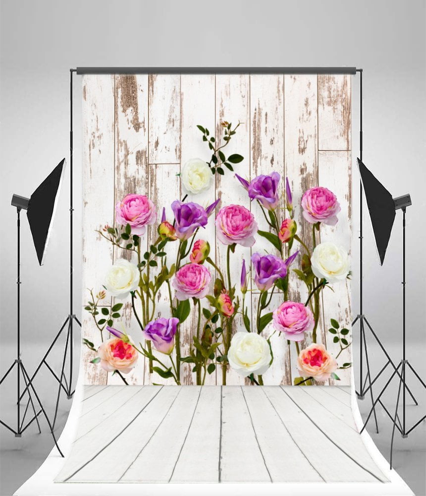 Polyester Fabric Photography Backdrop 5x7ft Vintage Wood Wall Colored ...
