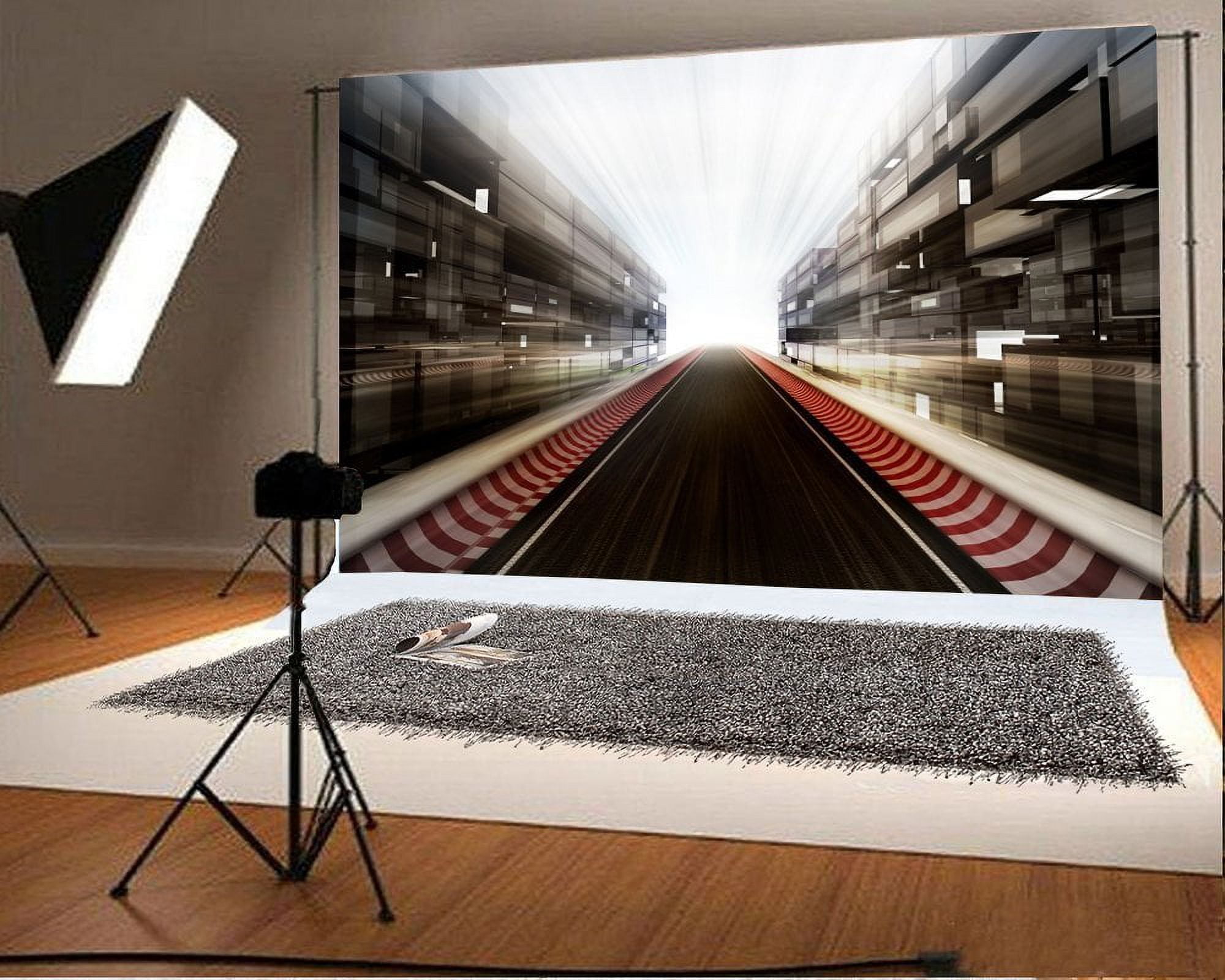 Polyester Fabric Racing Track Backdrop 7x5ft Photography Backdrop Road ...