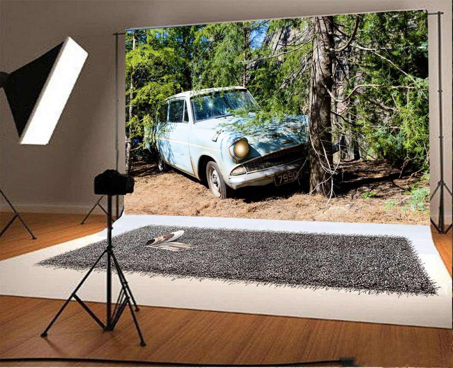 Polyester Fabric Shabby Car Backdrop 7x5ft Photography Background ...