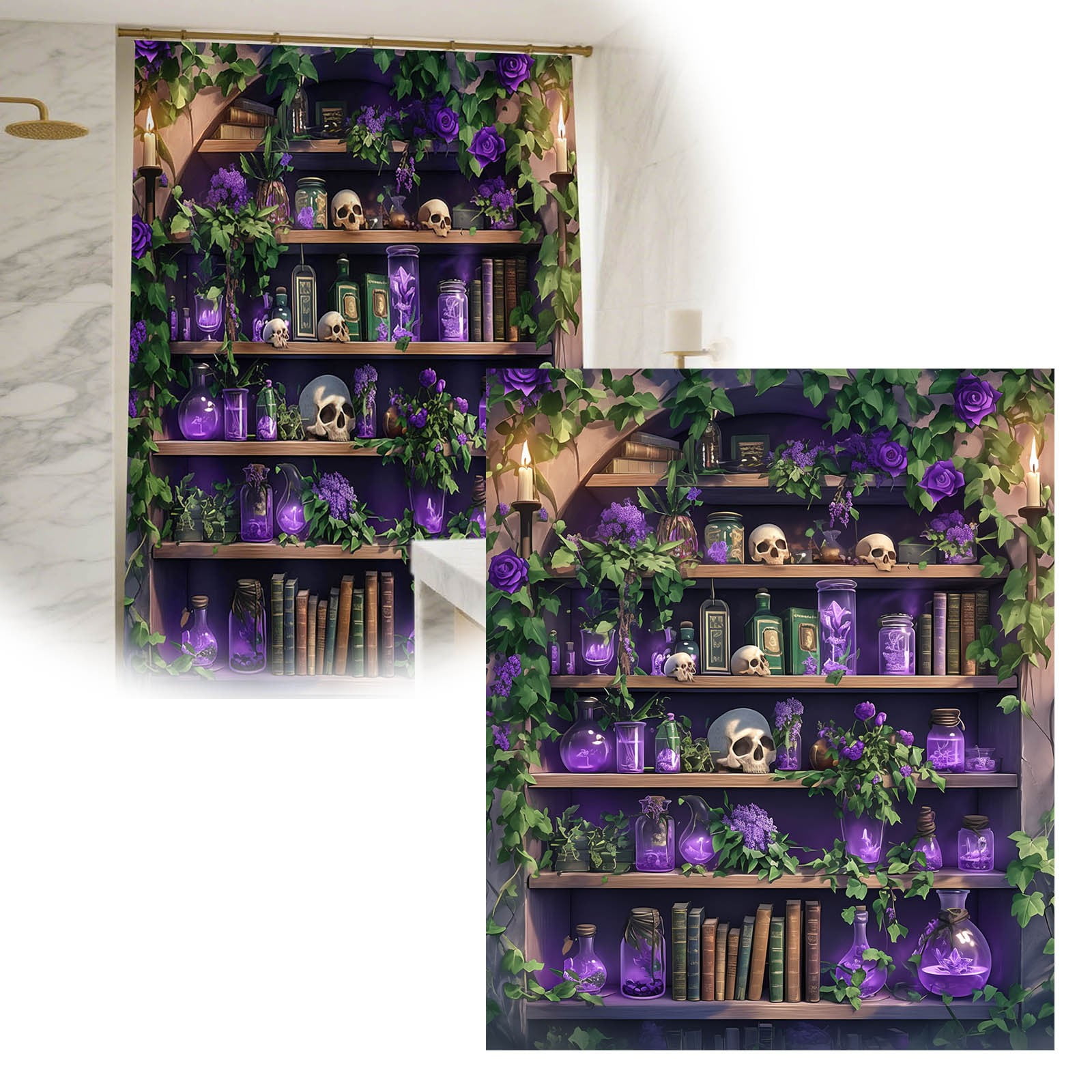 Polyester Fabric Shower Curtain Rustproof Bathroom For Tub Enclosure ...