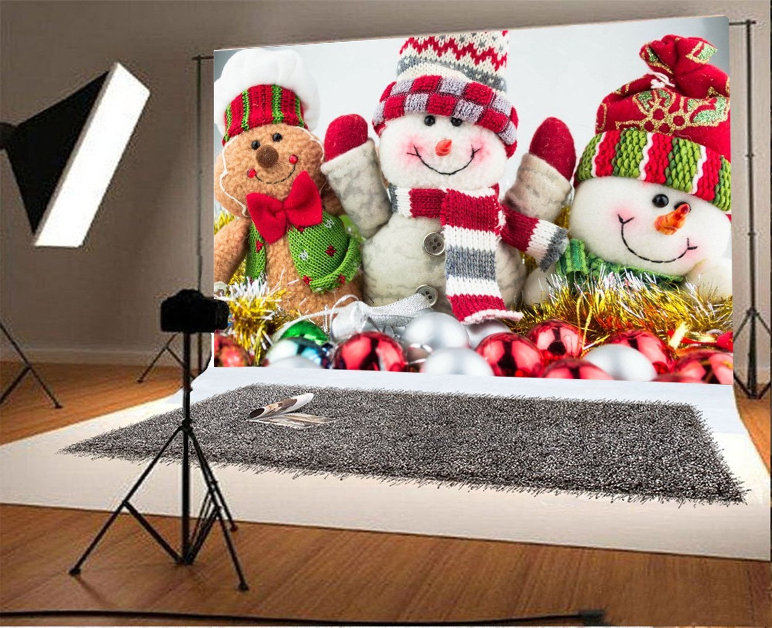 Polyester Fabric Snowman Doll Backdrop 7x5ft Photography Backdrop ...
