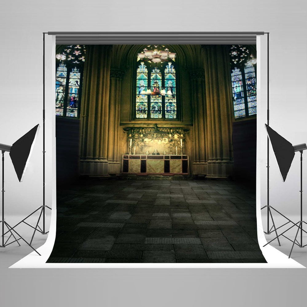 Polyester Fabric Vintage Church History Wall Painting Photo Backdrops ...