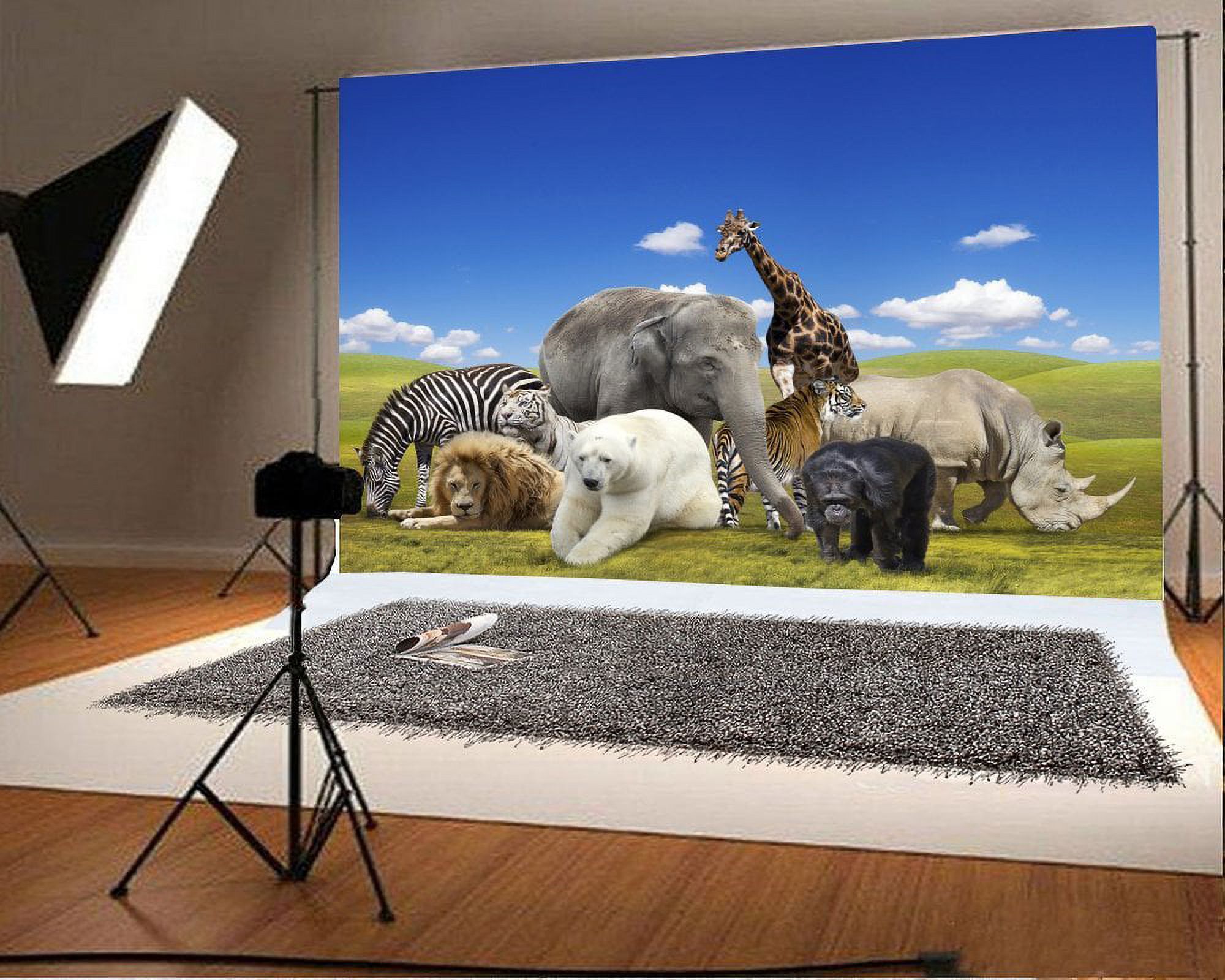 Polyester Fabric Wild Animals Backdrop 7x5ft Photography Backdrop ...