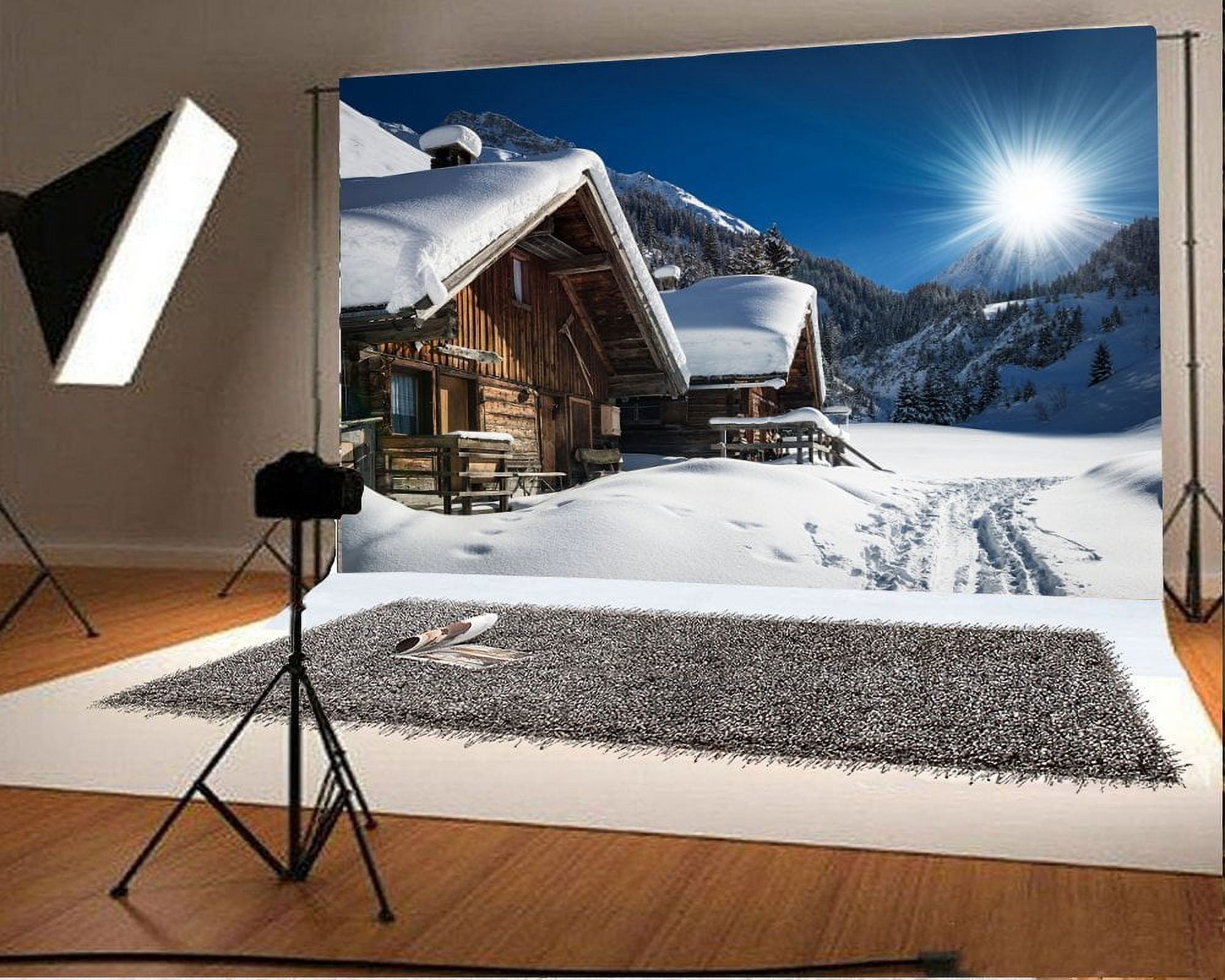 Polyester Fabric Wood Cottage Backdrop 7x5ft Photography Backdrop ...