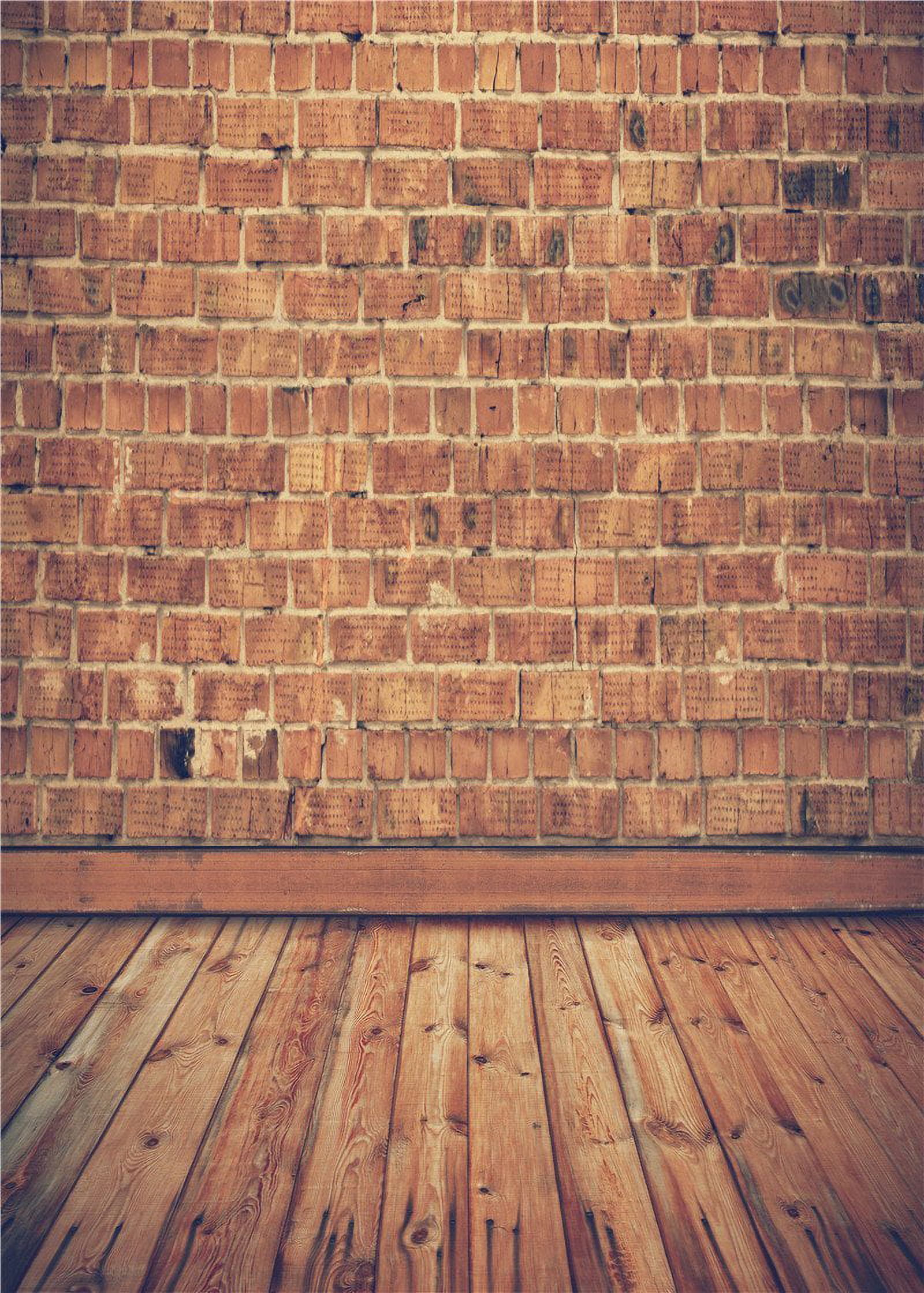 Polyester Fabric Wooden Floor Photography Background Retro Brick Wall ...