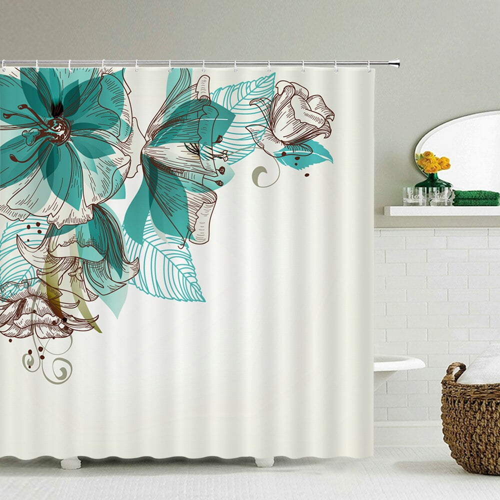Polyester Fiber Bath Curtain 3d Printed Shower Curtain with 12 for Home ...