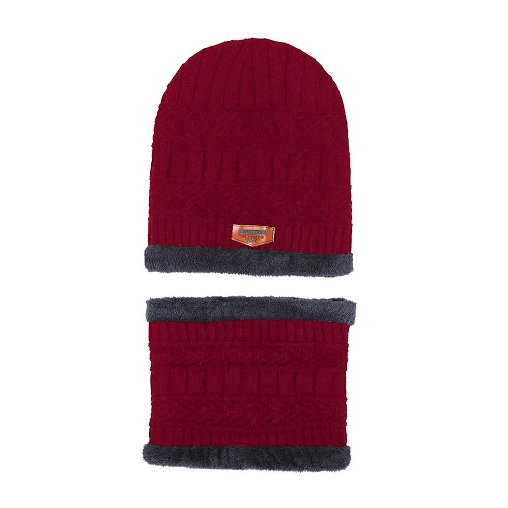Polyester Fiber Beanie with Fleece Lining - Cold Weather Protection ...