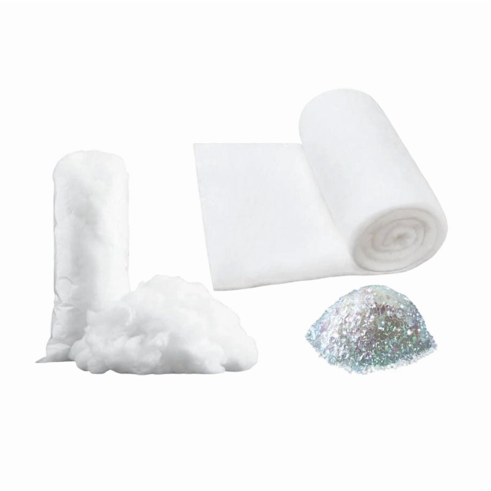 Polyester Fiber Fill Batting Roll and Iridescent Glitter Set for Crafts ...
