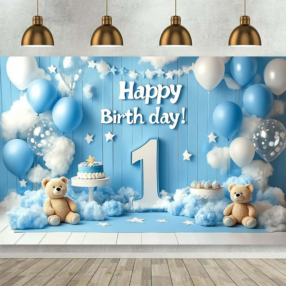 Polyester First Birthday Party Decoration Banner, Multipurpose Indoor ...