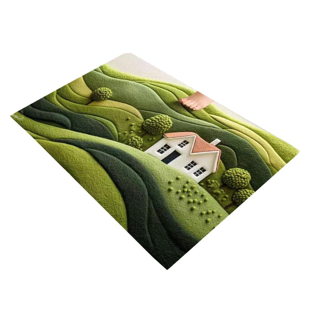 Polyester Floor Mat with Artificial Flower Design for Indoor/Outdoor ...