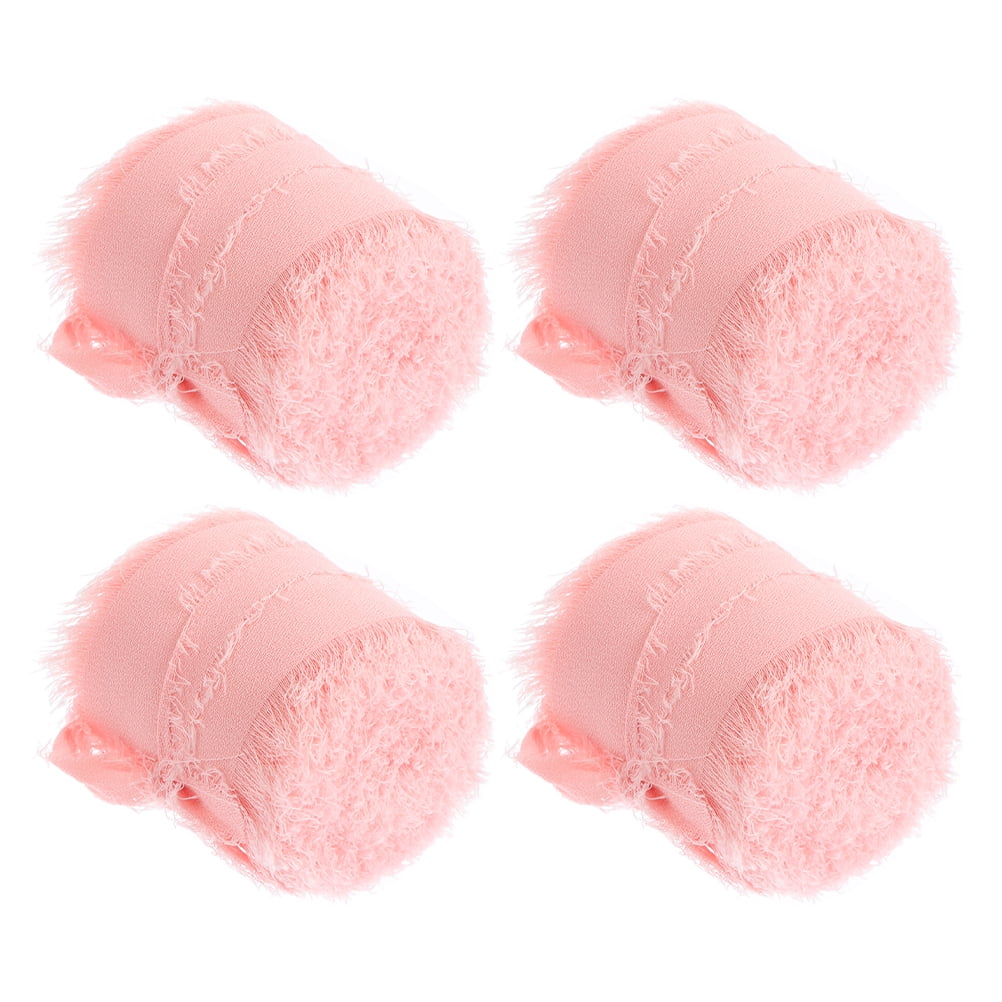 Polyester Gift Ribbon 4 Rolls Hand Torn Raw Edge Manual Velvet Lace for ...